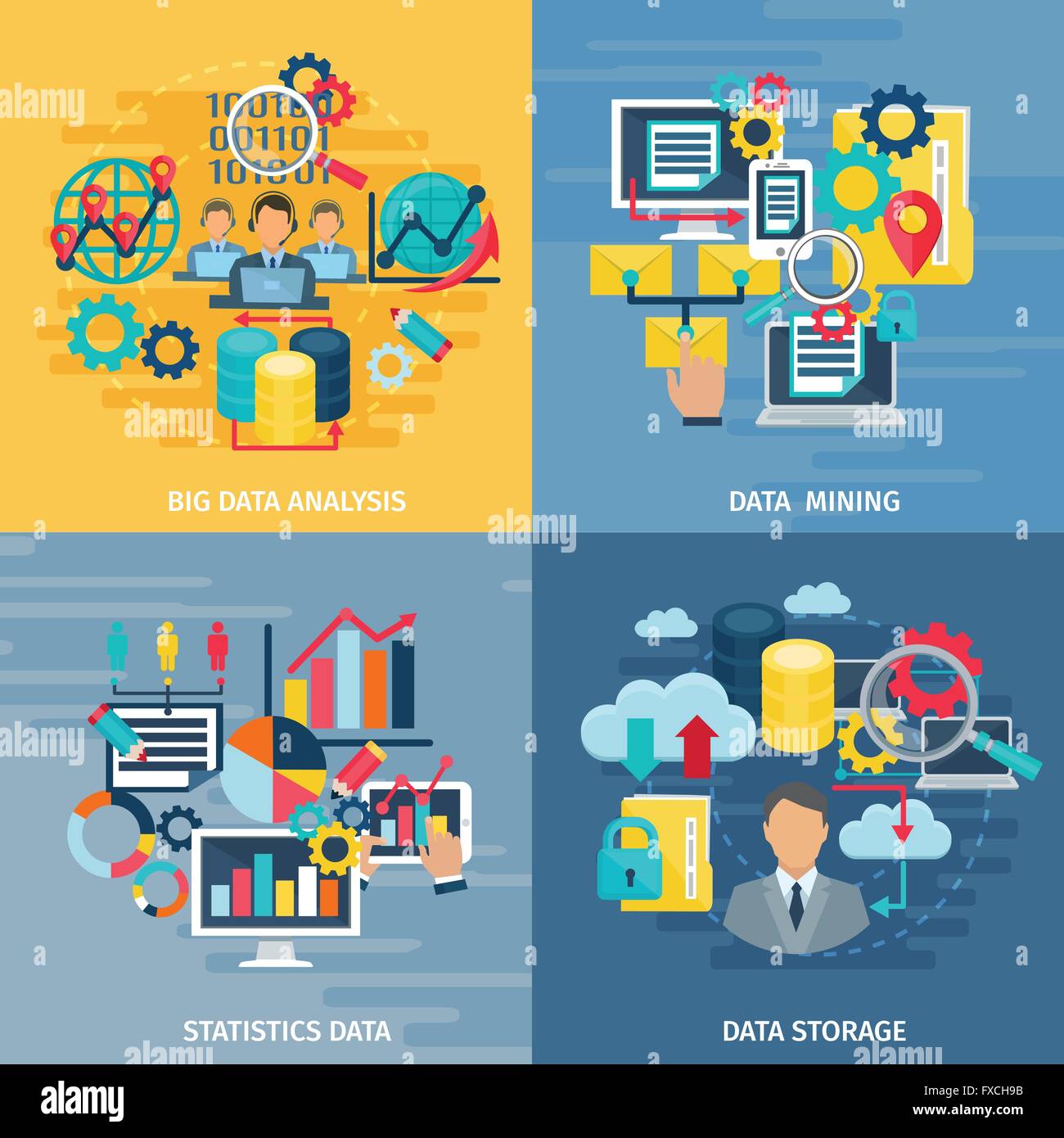 Big data square isolated Stock Vector Images - Alamy