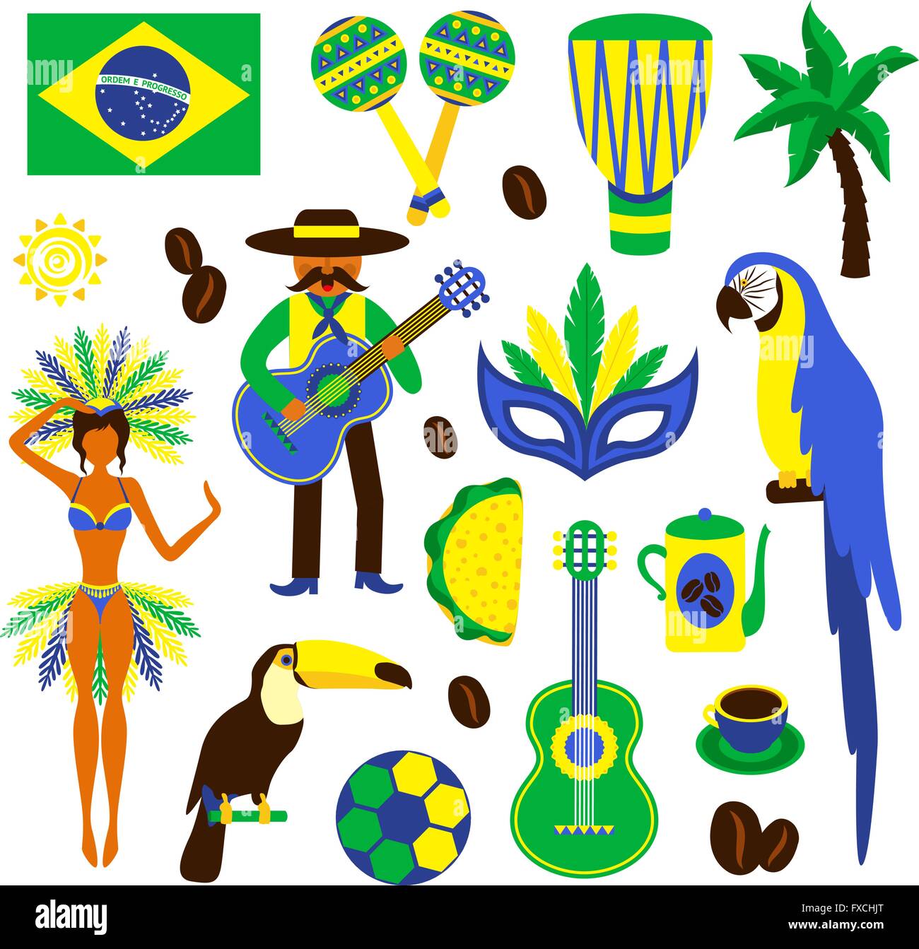 Brazil decorative set Stock Vector Image & Art - Alamy