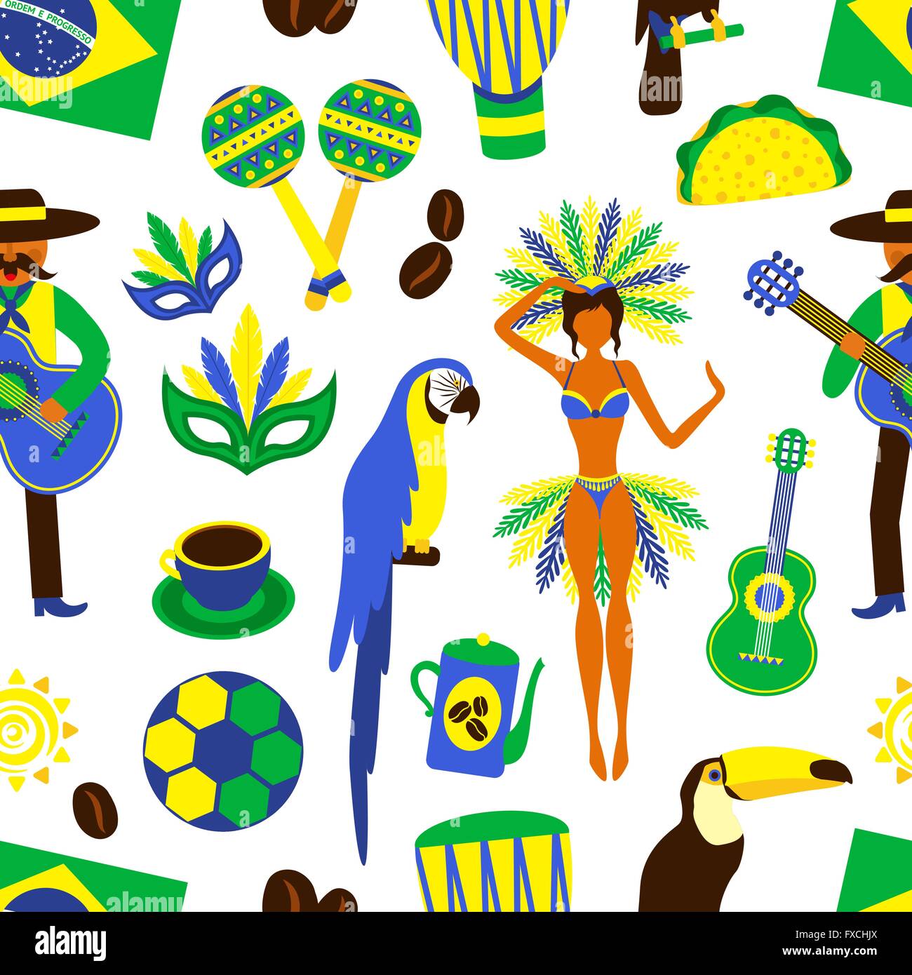 Brazil seamless pattern Stock Vector Image & Art - Alamy