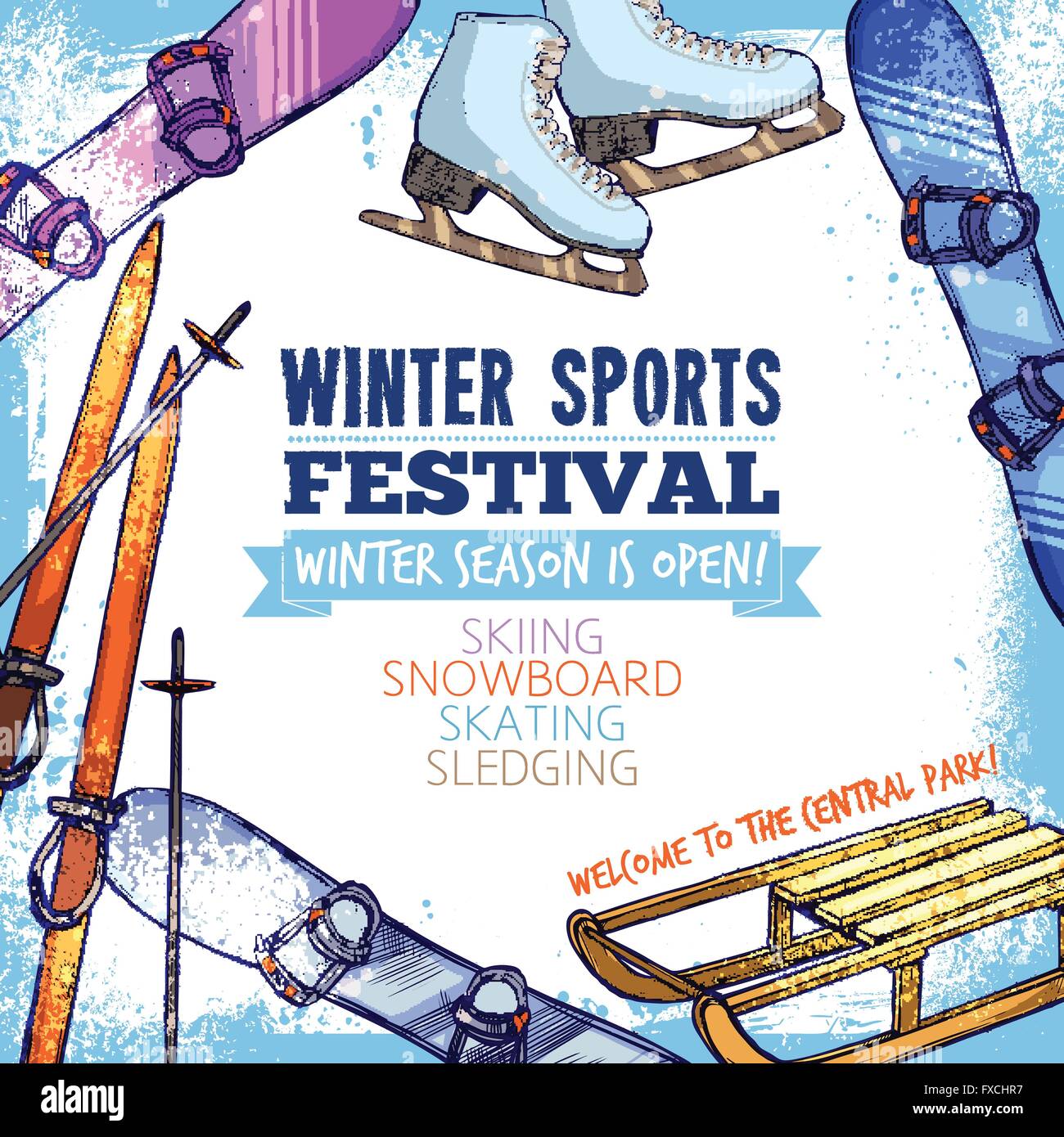 Skiing poster Stock Vector Images - Alamy