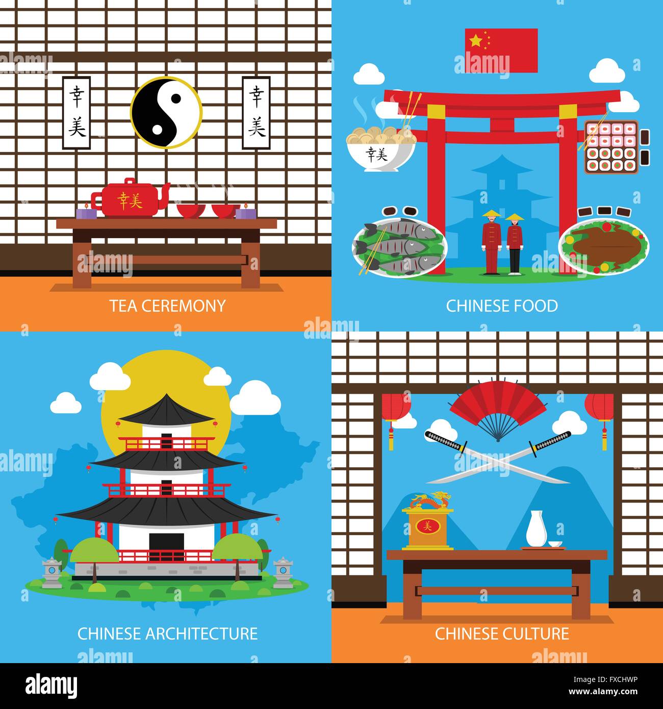 Chinese Concept Icons Set Stock Vector Image & Art - Alamy