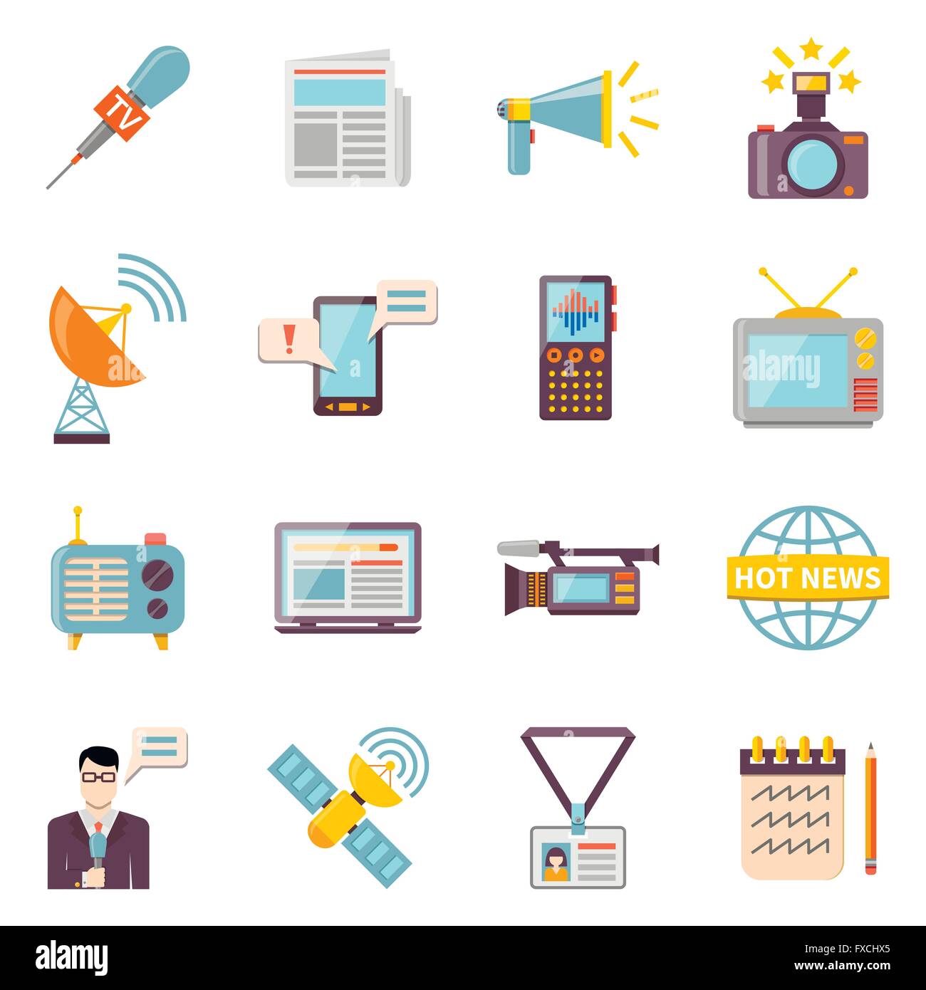 Mass Media Icons Set Stock Vector Image & Art - Alamy