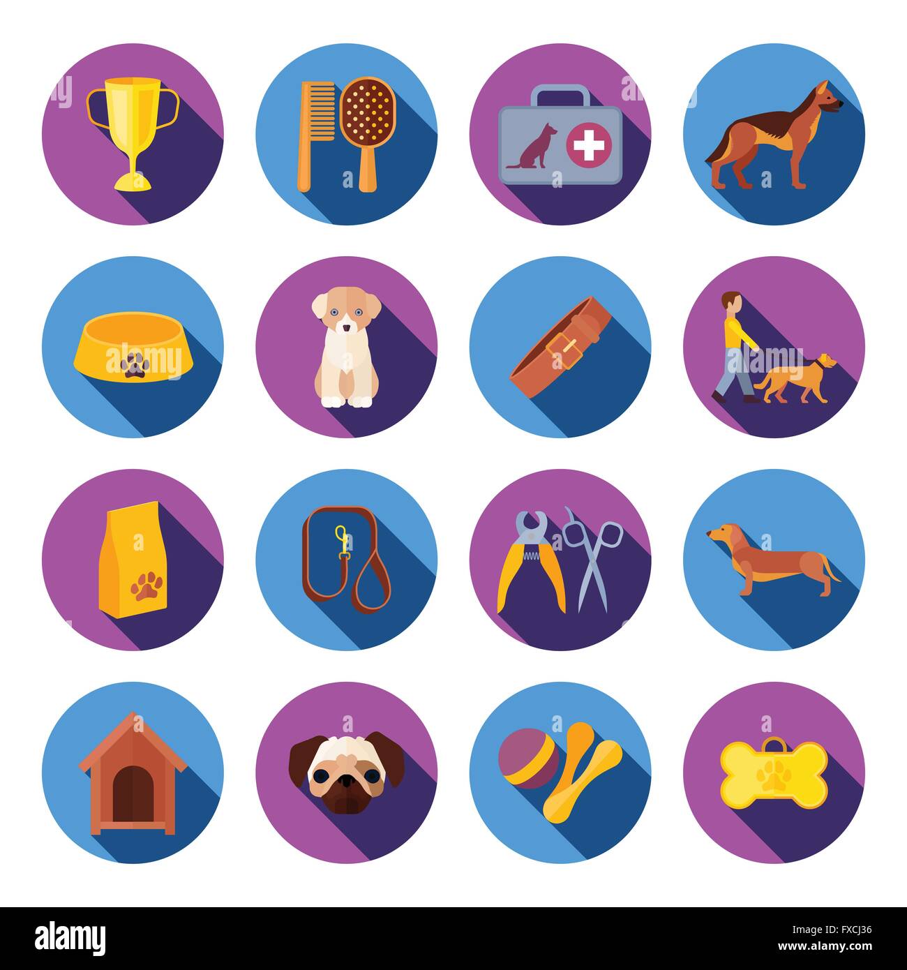 Dogs bowl flat design Cut Out Stock Images & Pictures - Alamy