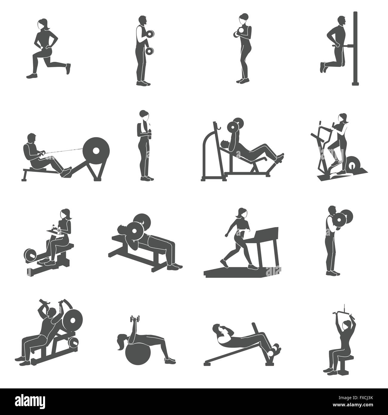 Gym Workout People Flat Stock Vector Image & Art - Alamy