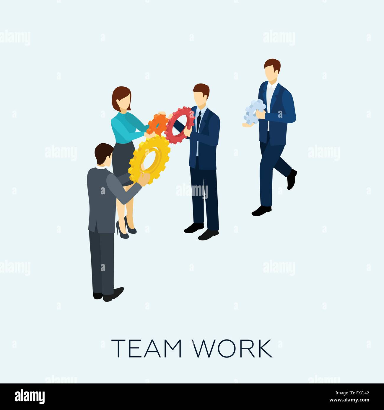Teamwork Concept Isometric Stock Vector Image & Art - Alamy