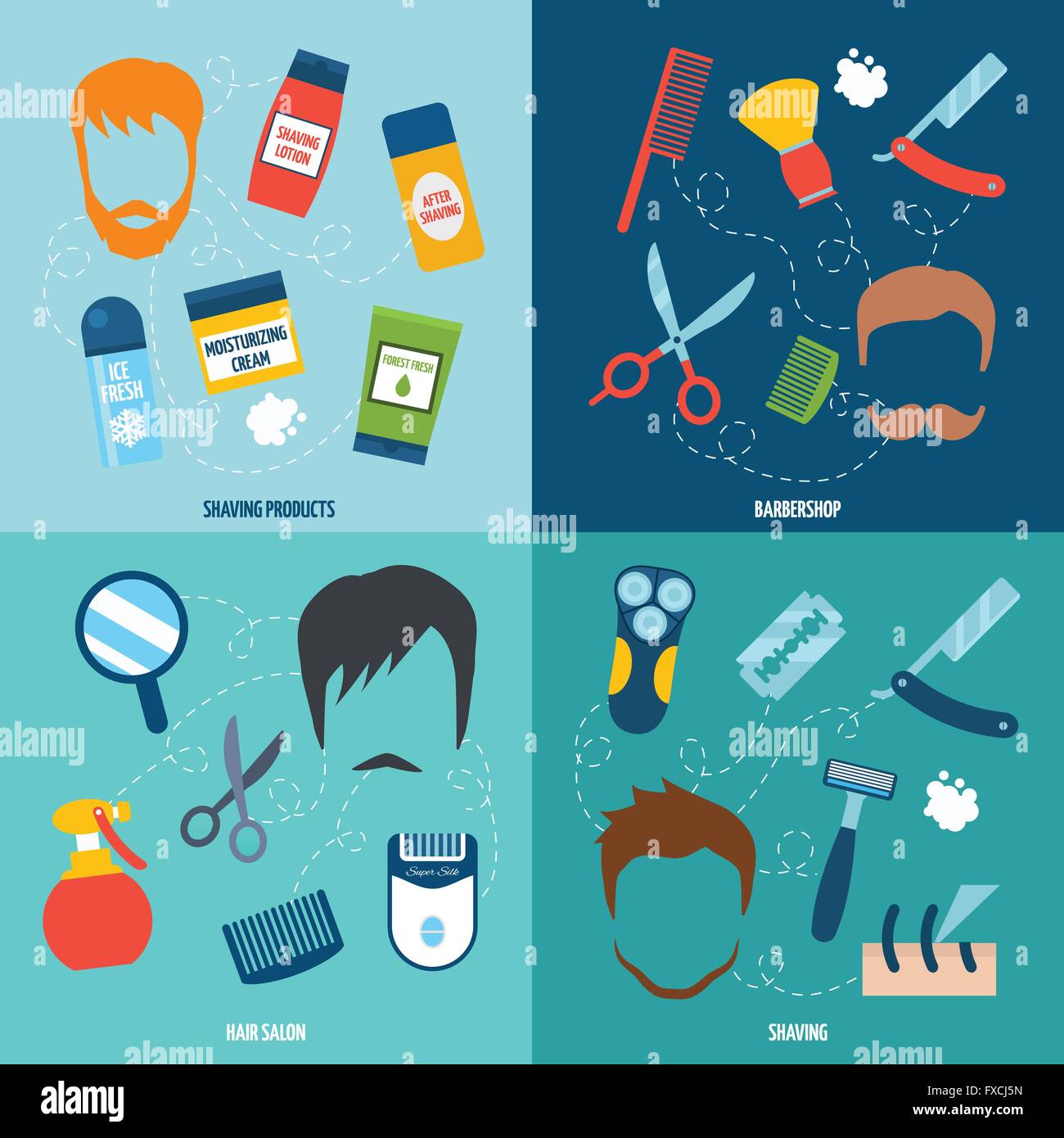 Man shaving mustache beard razor Stock Vector Images - Alamy