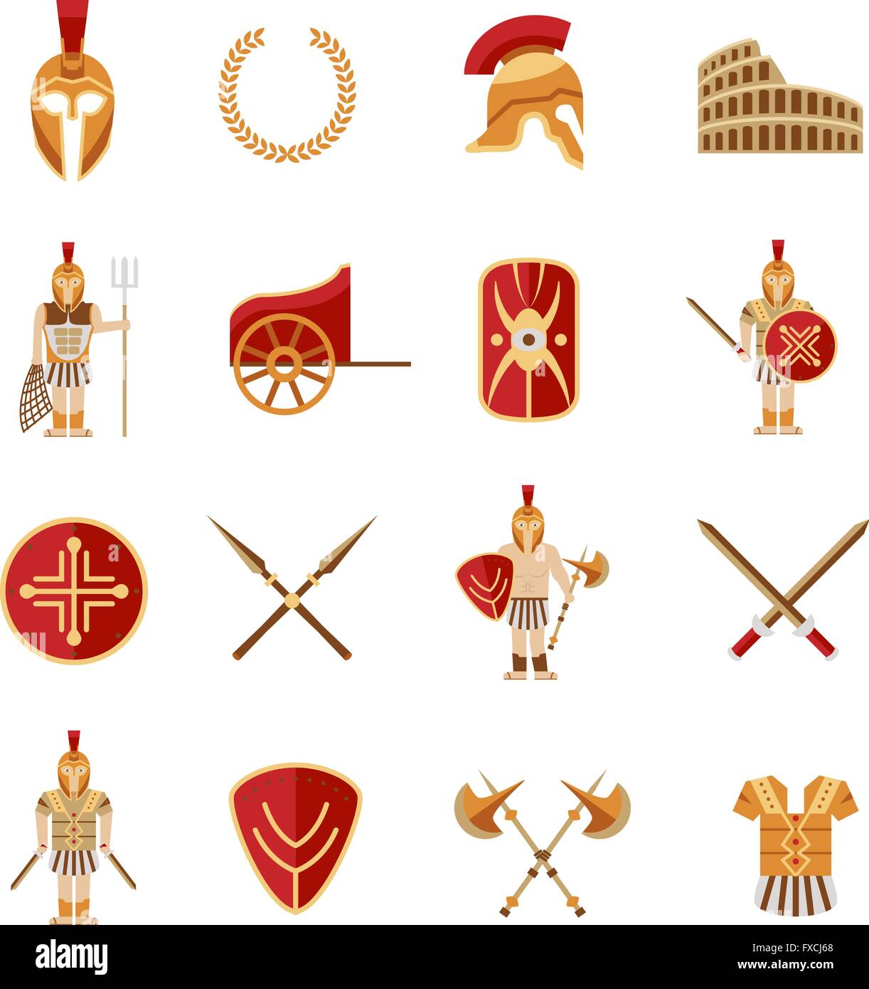 Gladiator Icons Set Stock Vector Image & Art - Alamy
