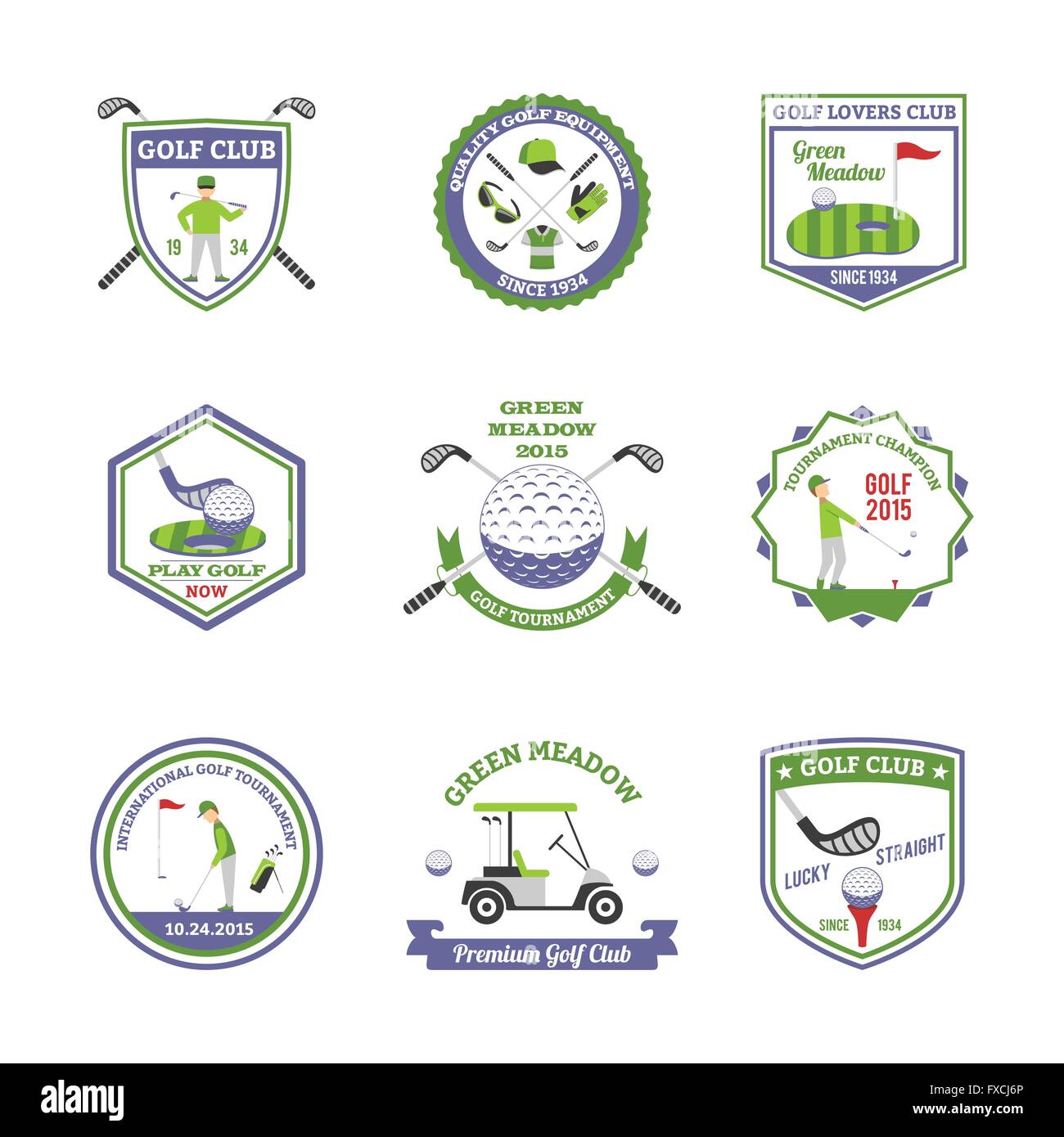 Golf Emblems Set Stock Vector Image & Art - Alamy