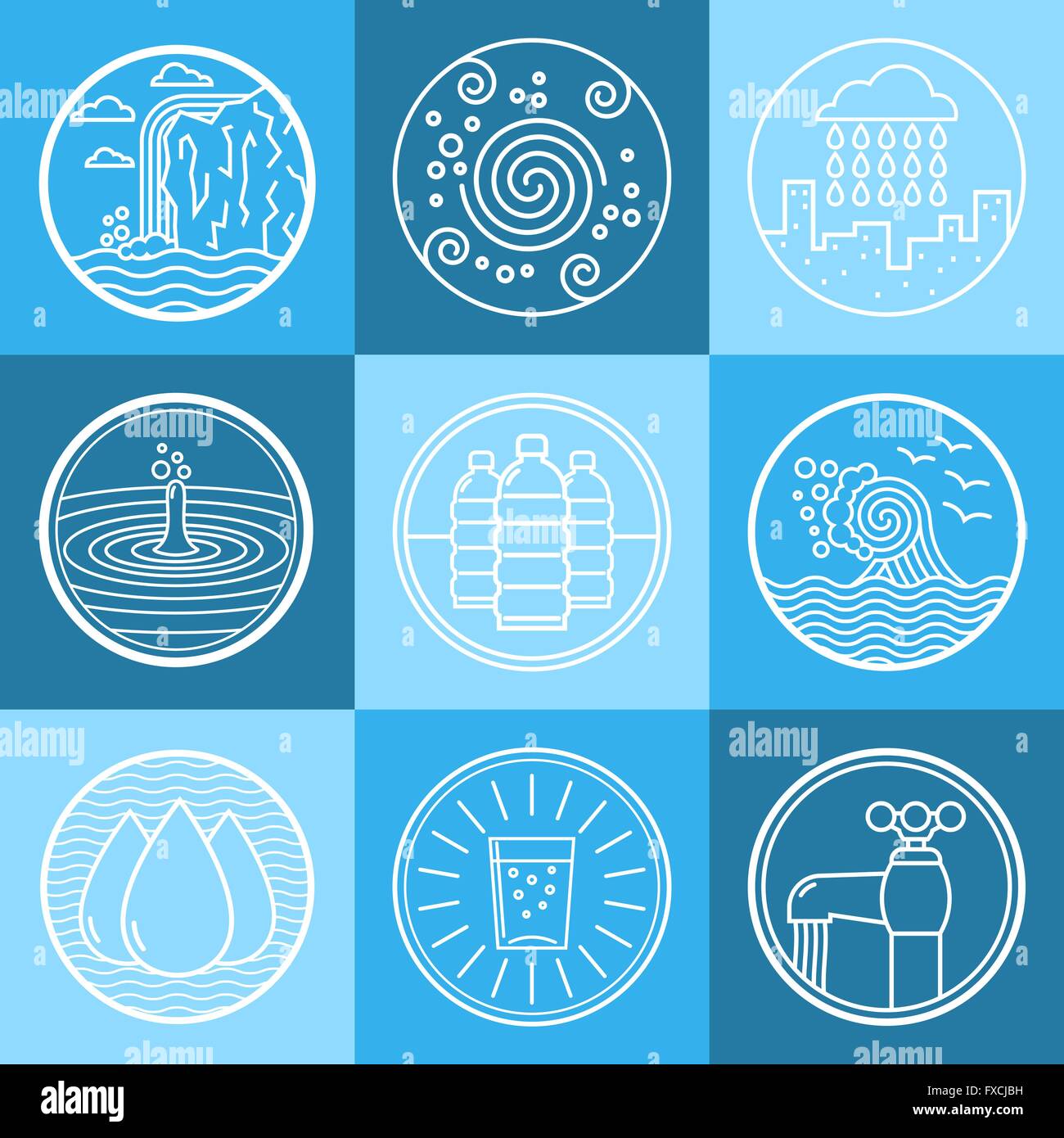 Water emblem set Stock Vector Image & Art - Alamy