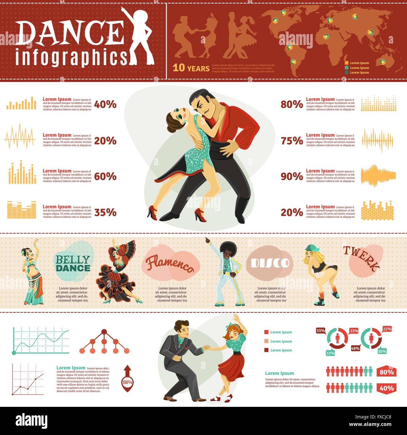 Dance Worldwide Infographics Layout Banner Stock Vector Image & Art - Alamy