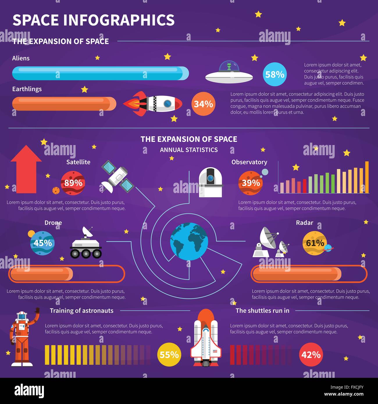 Space Infographic Set Stock Vector Image & Art - Alamy