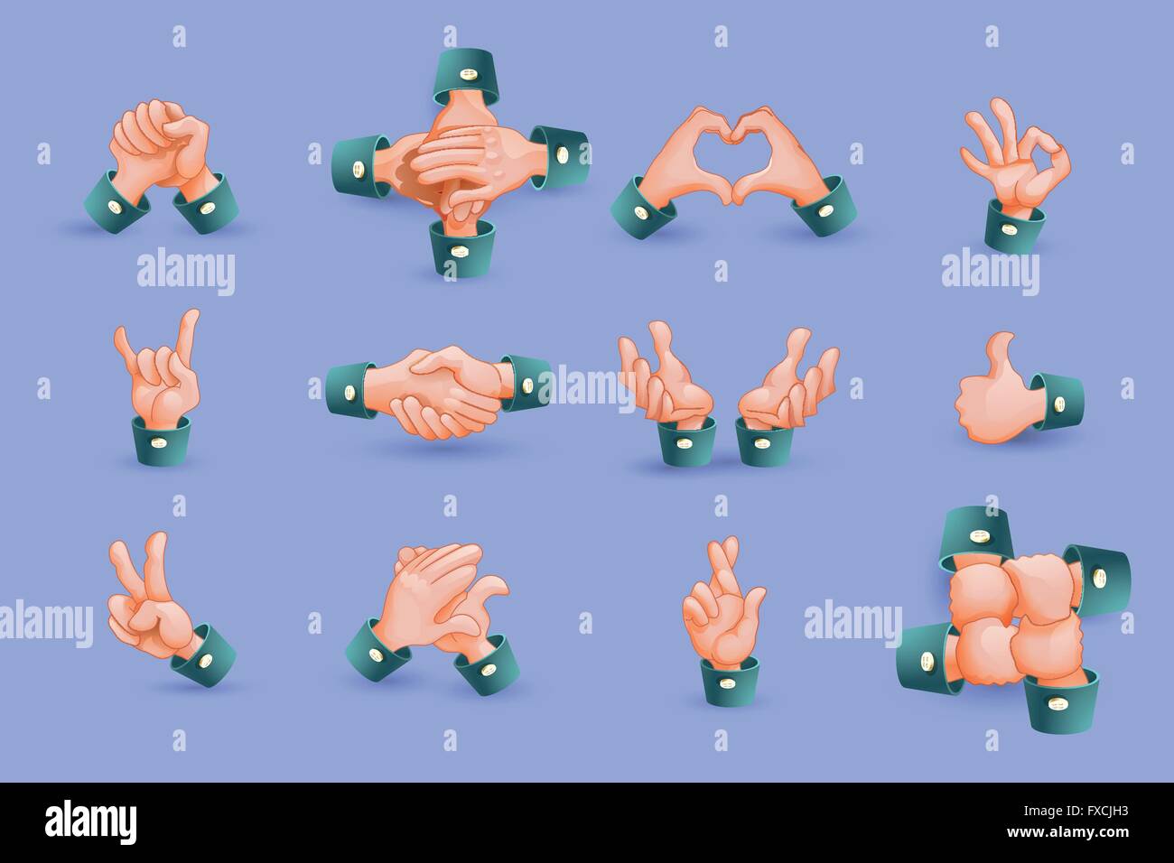 Hand gestures like icons Stock Vector Images - Alamy