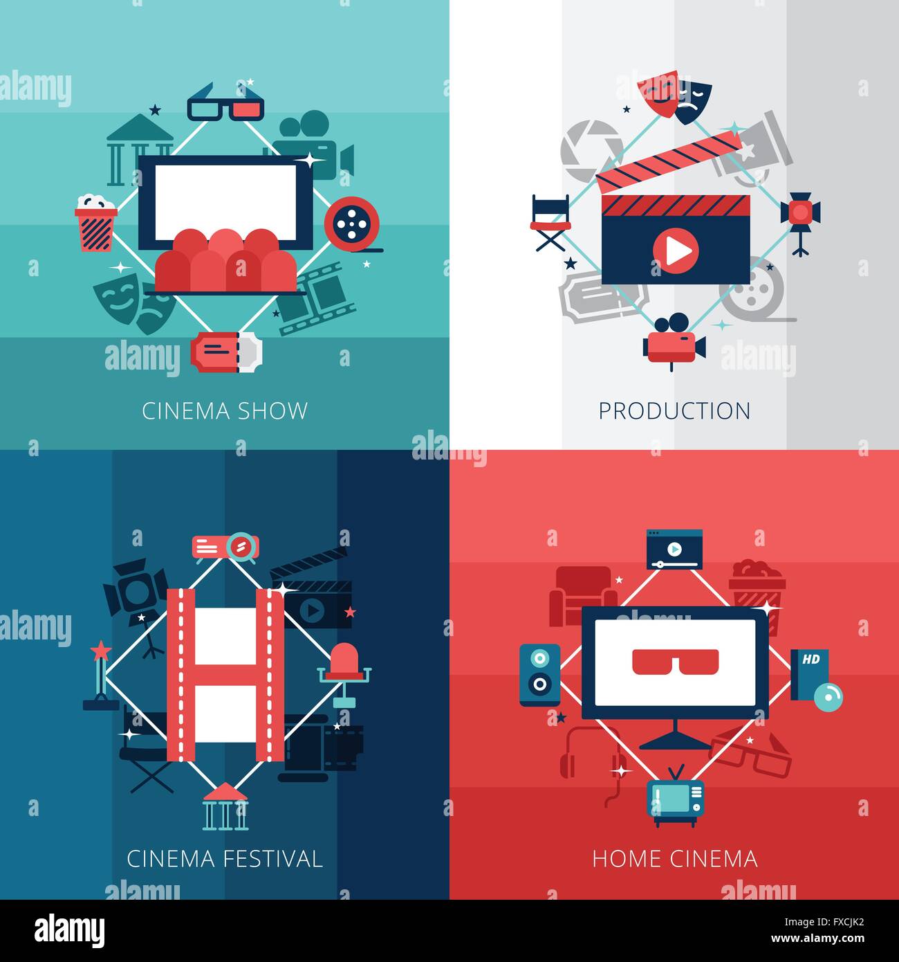 Cinema Design Concept Stock Vector Image & Art - Alamy