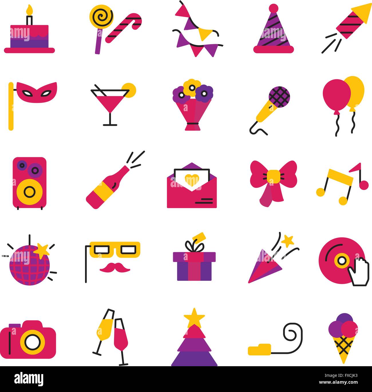 Celebration Party Icons Set Stock Vector Image & Art - Alamy