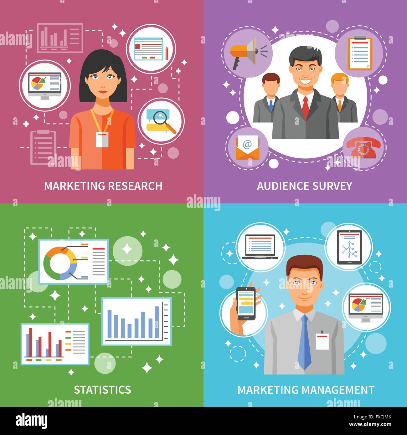 Marketing Method Flat Stock Vector Image & Art - Alamy