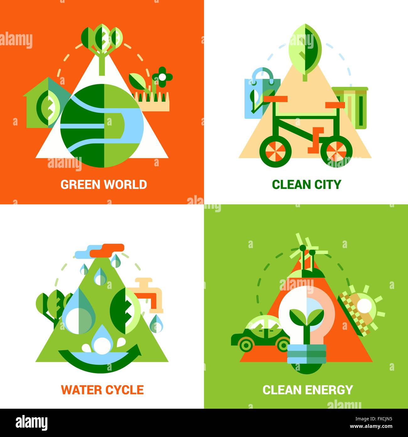 Ecology Design Concept Set Stock Vector Image & Art - Alamy