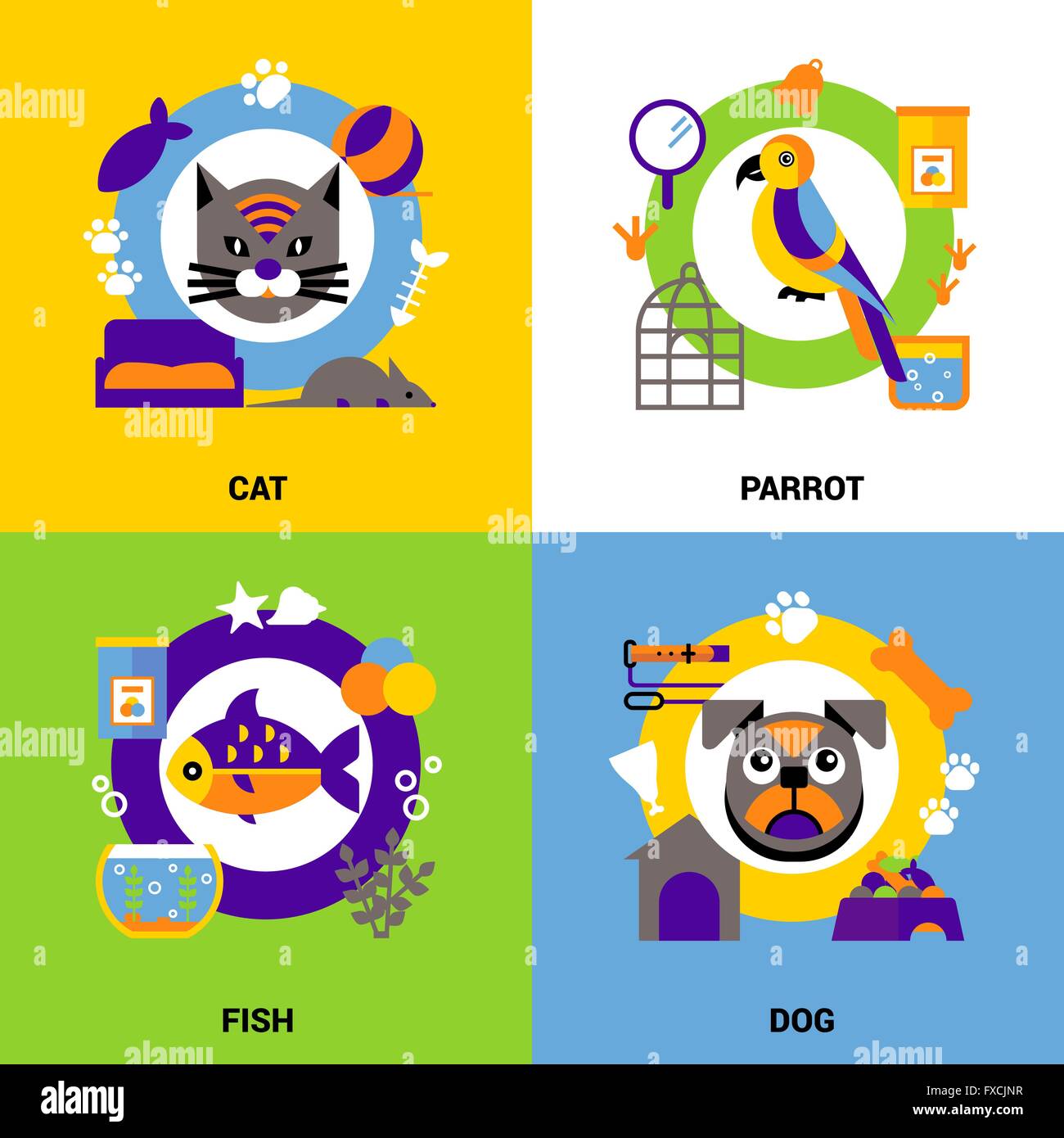 Veterinary Design Concept Set Stock Vector Image & Art - Alamy