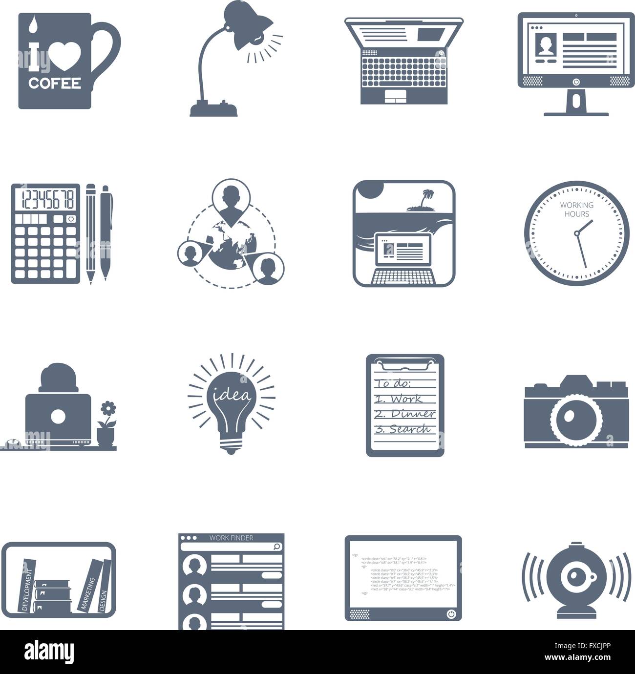 Freelance icon set Stock Vector Image & Art - Alamy