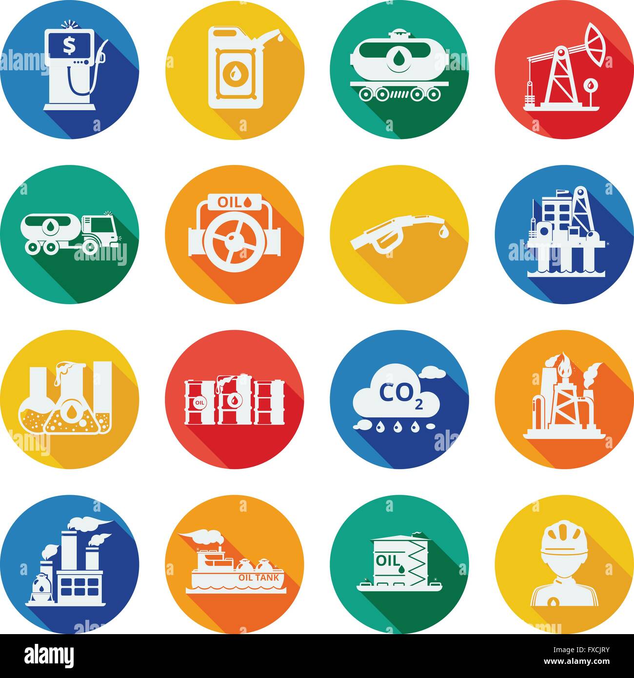 Oil industry icons flat Stock Vector Image & Art - Alamy