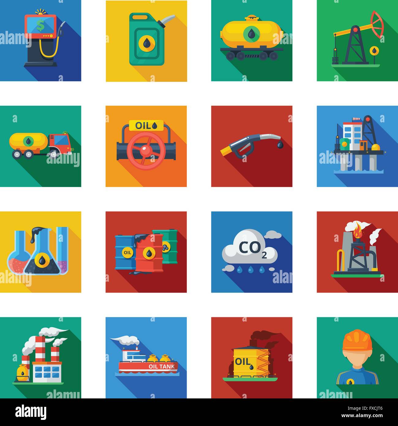 Oil industry icons flat set Stock Vector Image & Art - Alamy