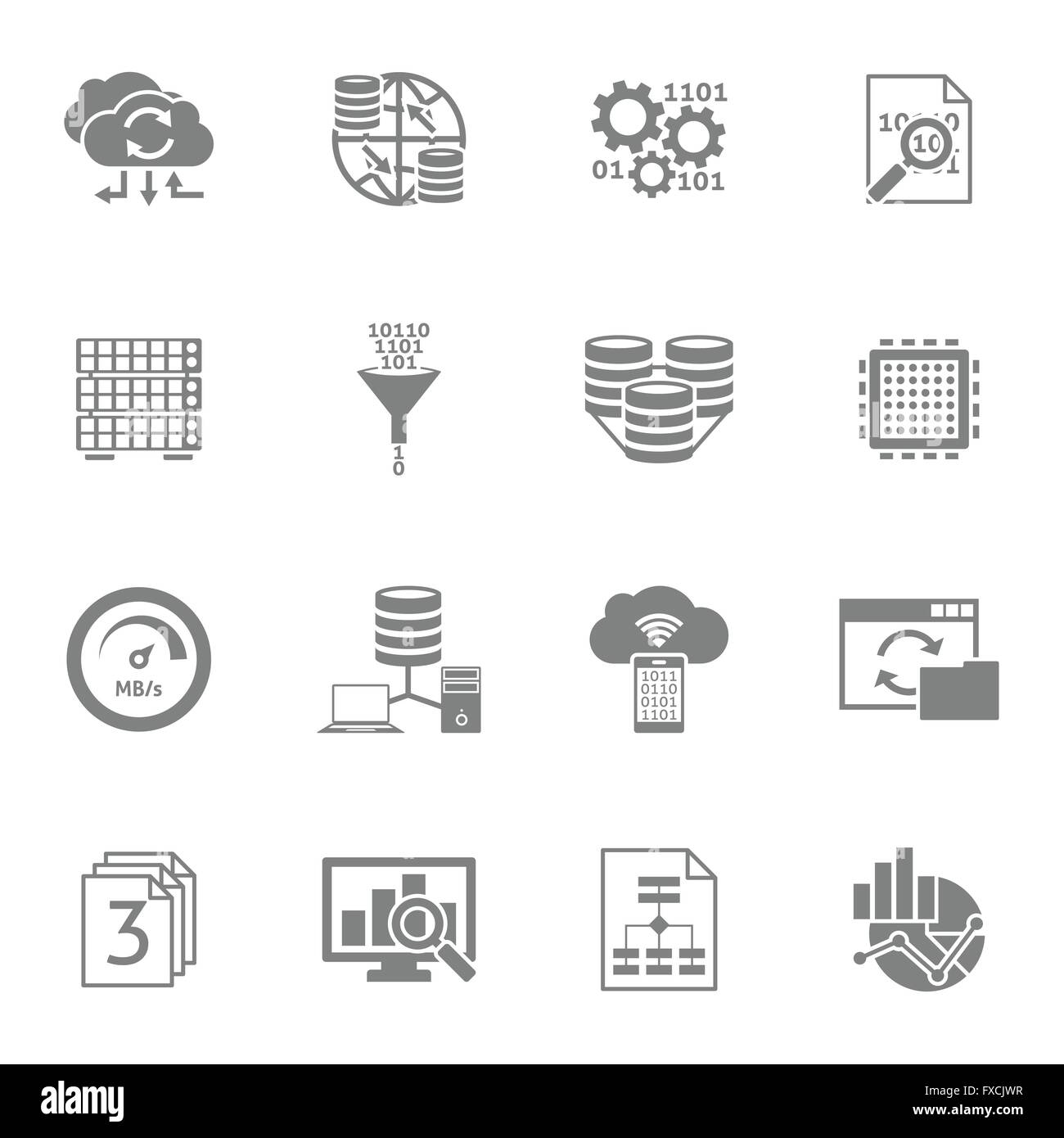 Database Analytics Black Icons Set Stock Vector Image & Art - Alamy
