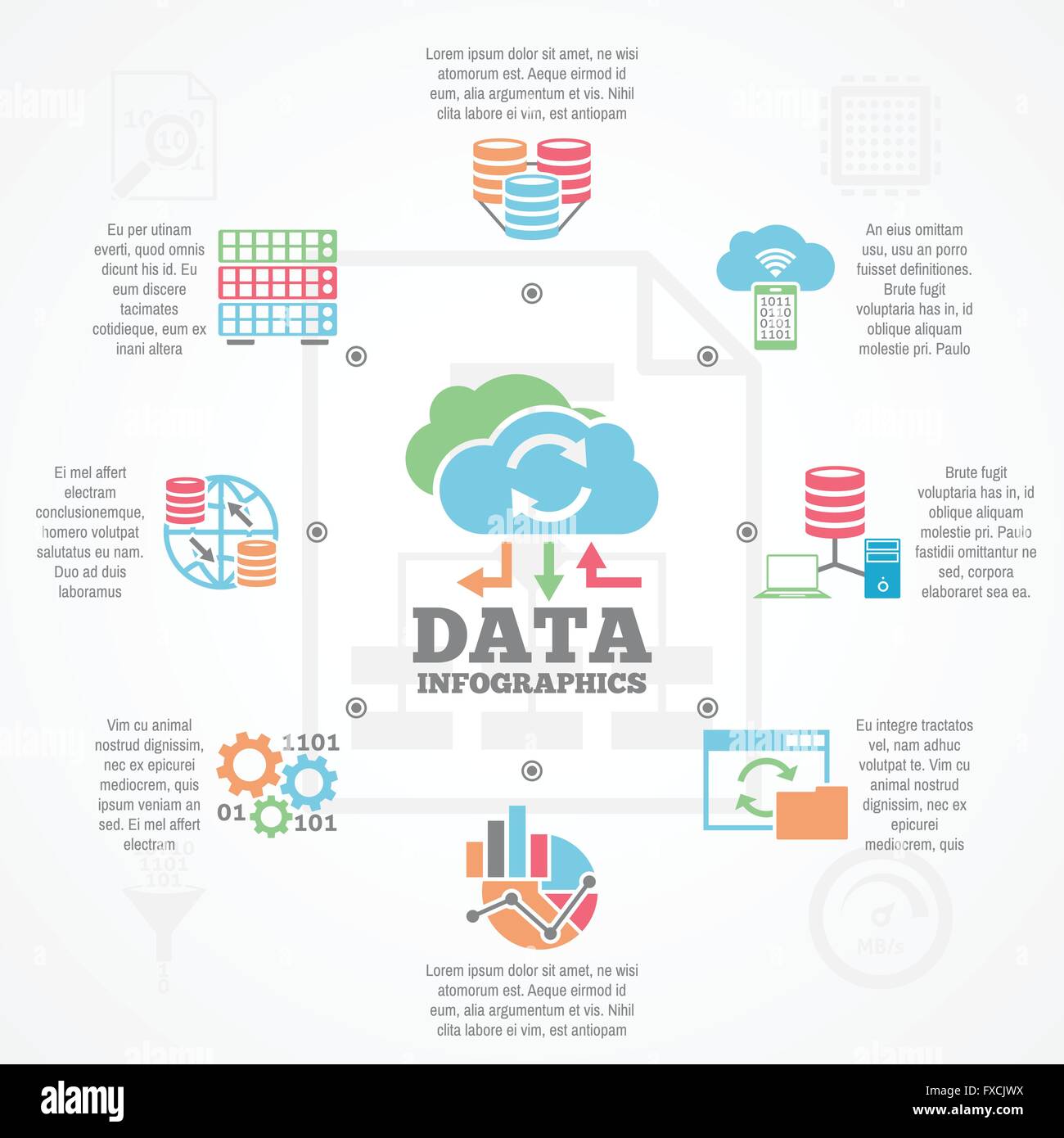 Data Analytics Infographic Flat Icons Banner Stock Vector Image & Art ...