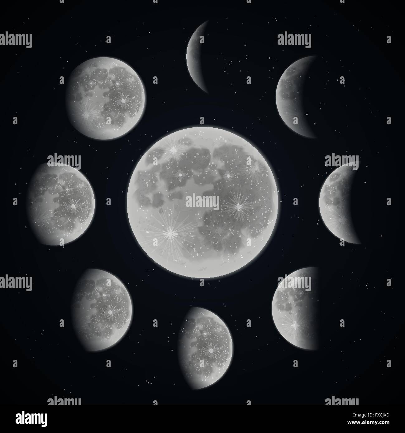 Moon phase set Stock Vector Image & Art - Alamy