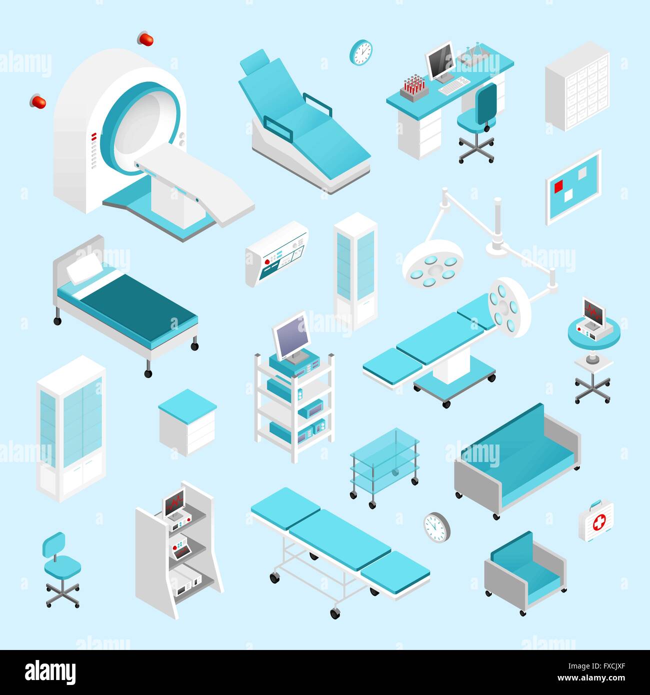 Hospital isometric set Stock Vector Image & Art - Alamy