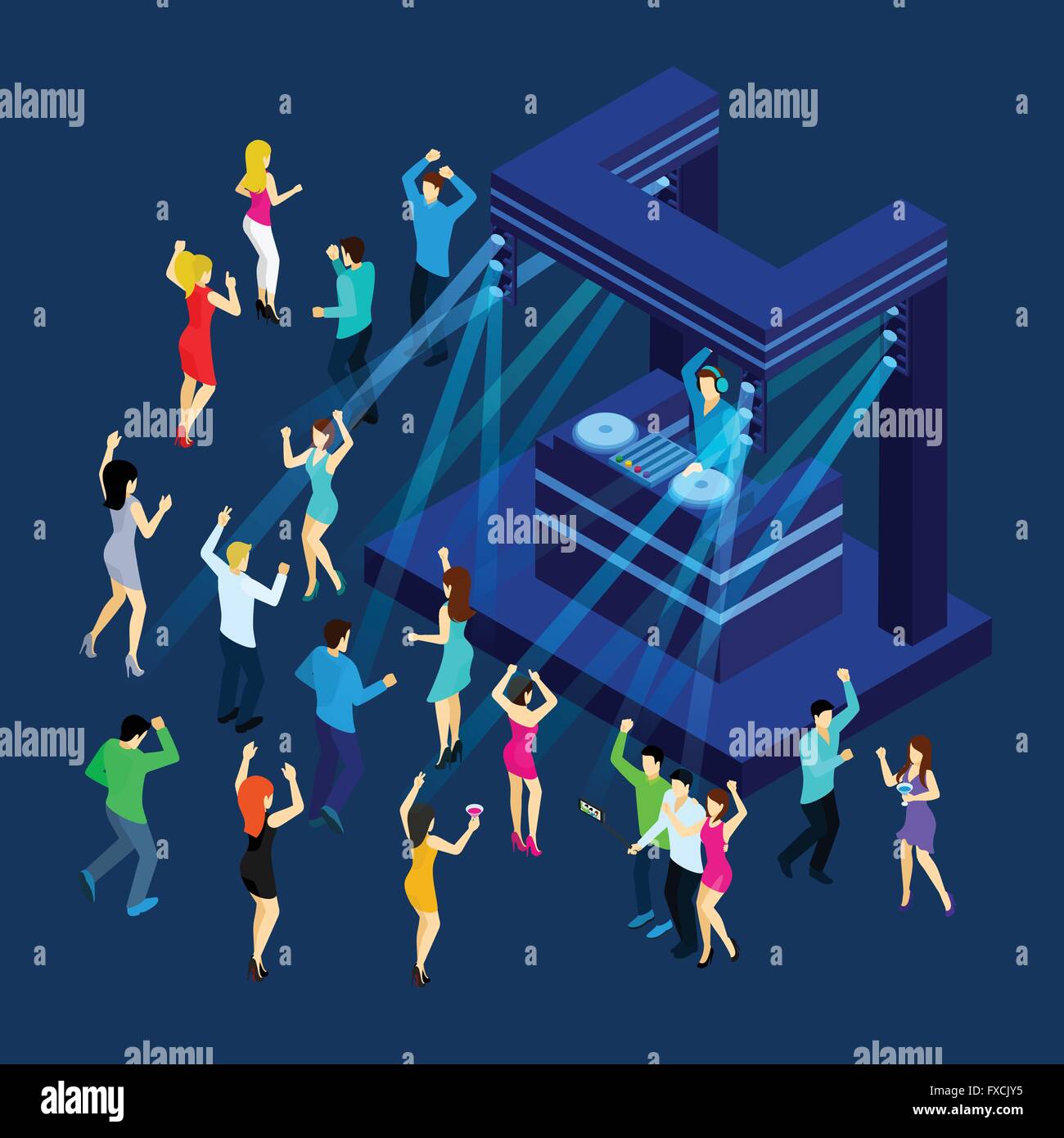 Dancing People Isometric Illustration Stock Vector Image & Art - Alamy