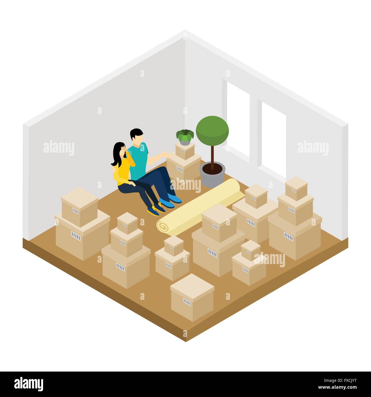 Moving people real estate Stock Vector Images - Alamy