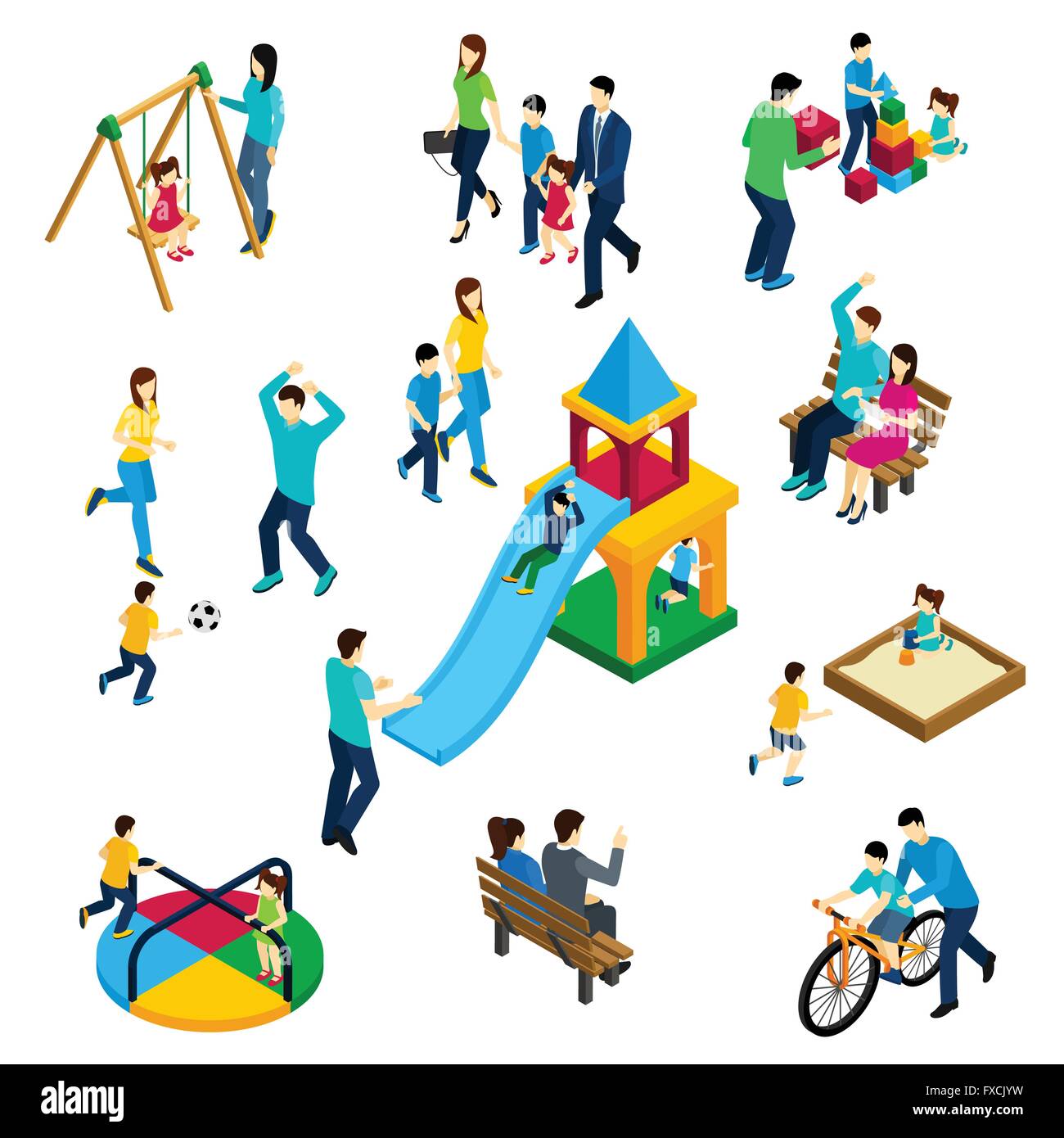 Family Playing Concept Stock Vector Image & Art - Alamy