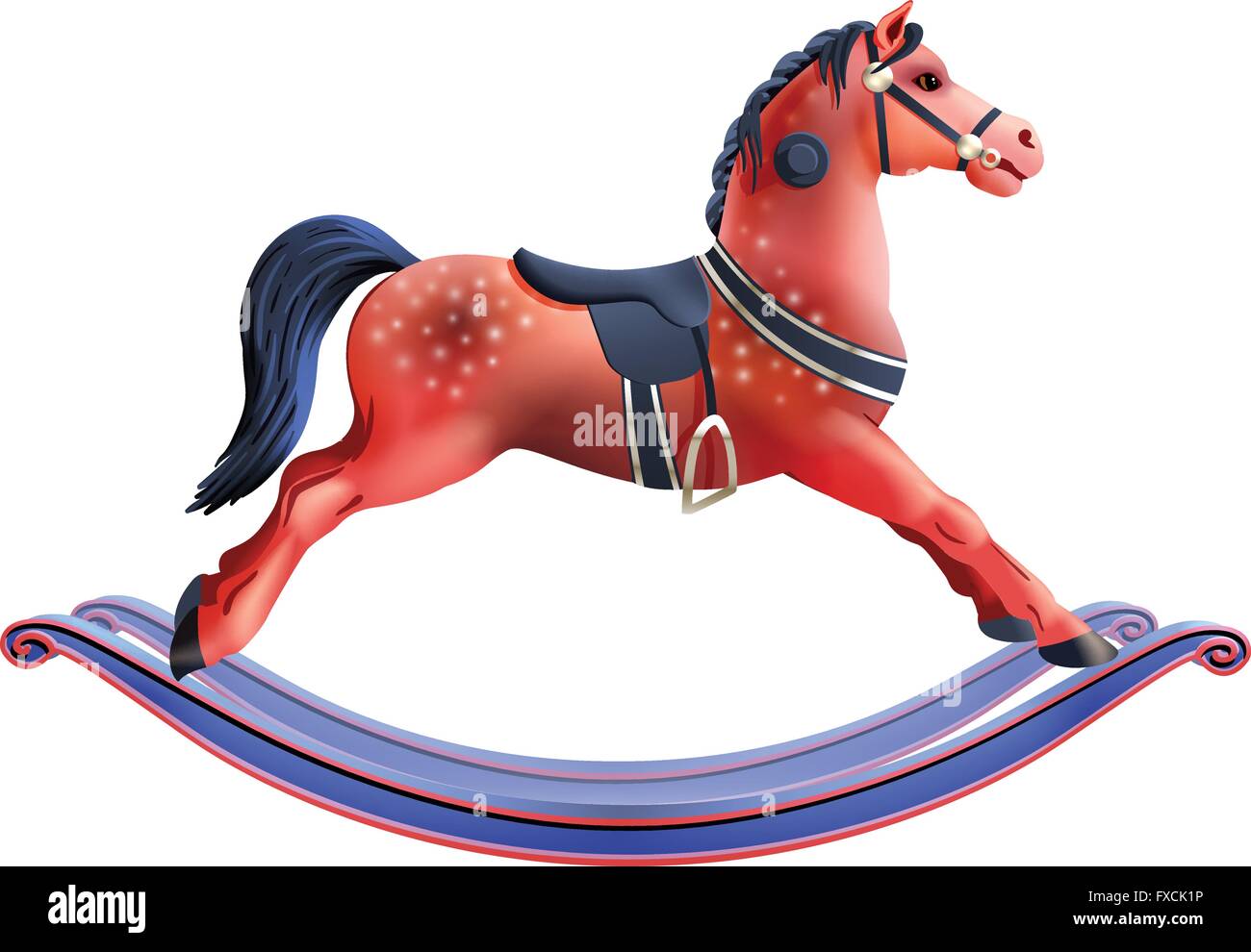 Rocking horse realistic Stock Vector Image & Art - Alamy