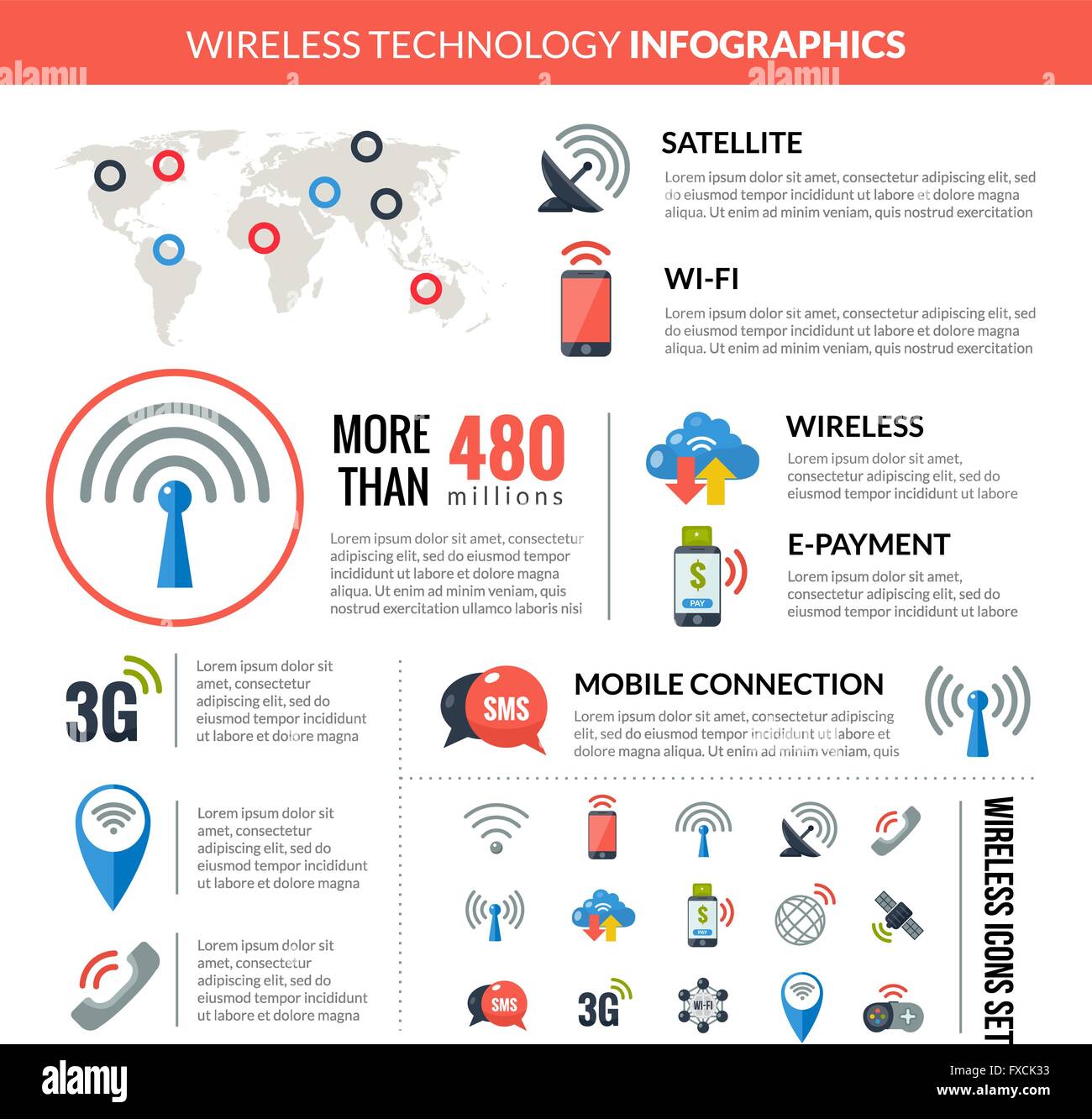 Wireless ConnectionTechnology Infographic Layout Banner Stock Vector ...