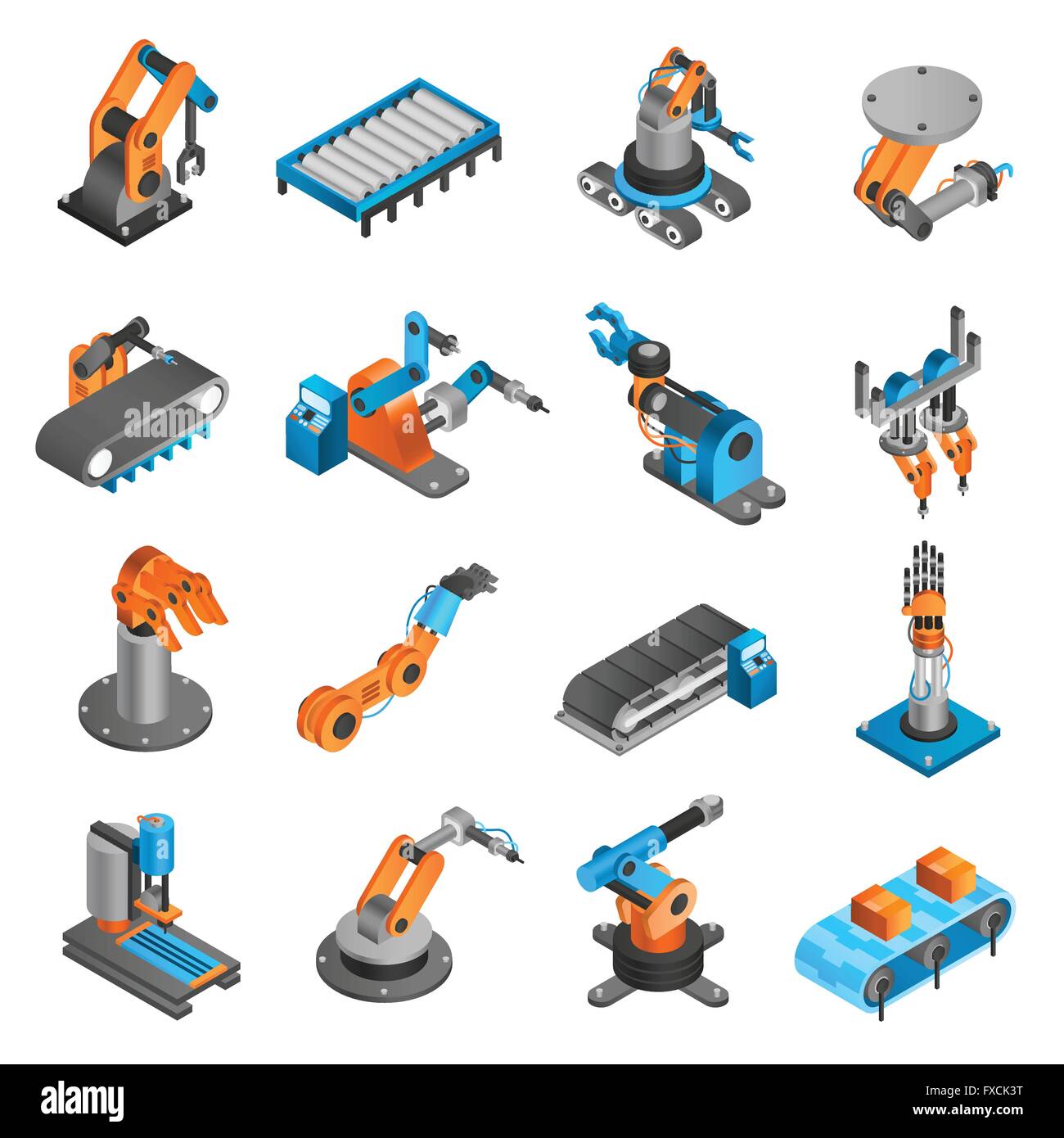Industial robot isometric icons Stock Vector Image & Art - Alamy