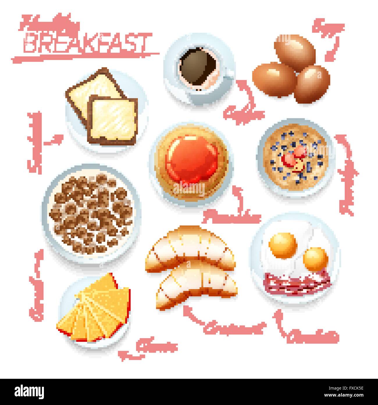 Healthy Breakfast Poster Stock Vector Image & Art - Alamy