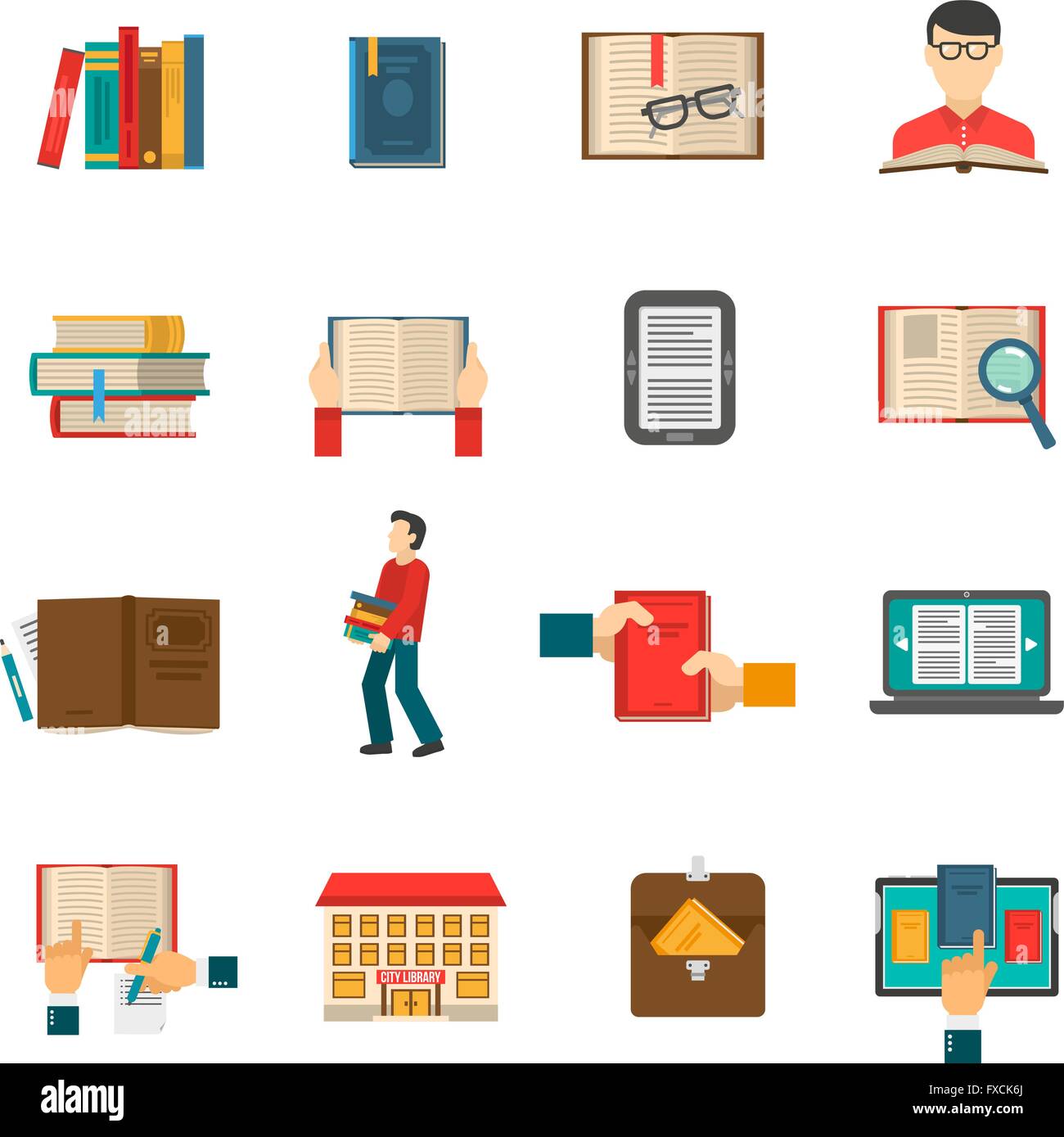 Library Icons Set Stock Vector Image & Art - Alamy