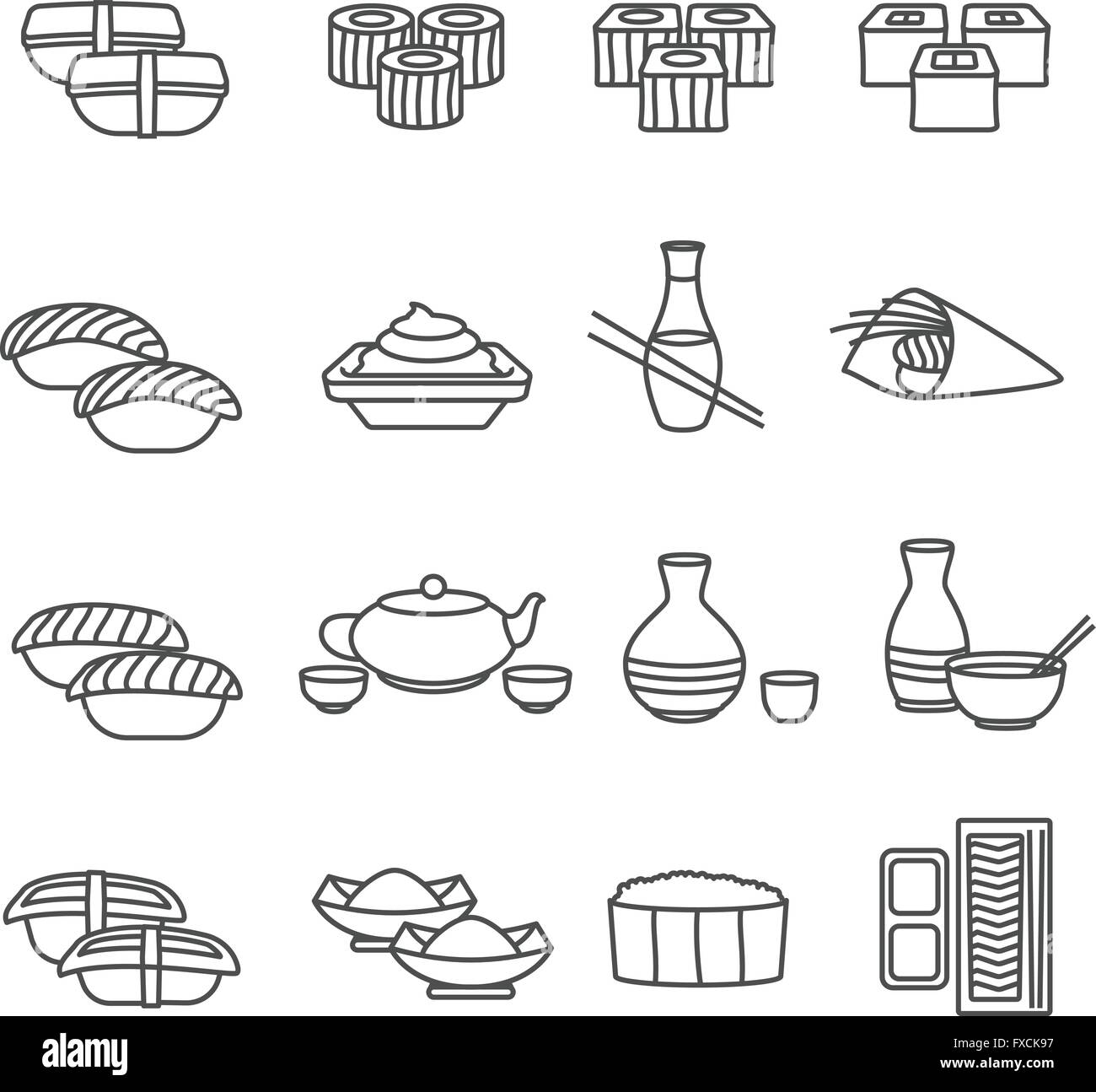 Delicious sushi rolls japan Black and White Stock Photos & Images - Alamy