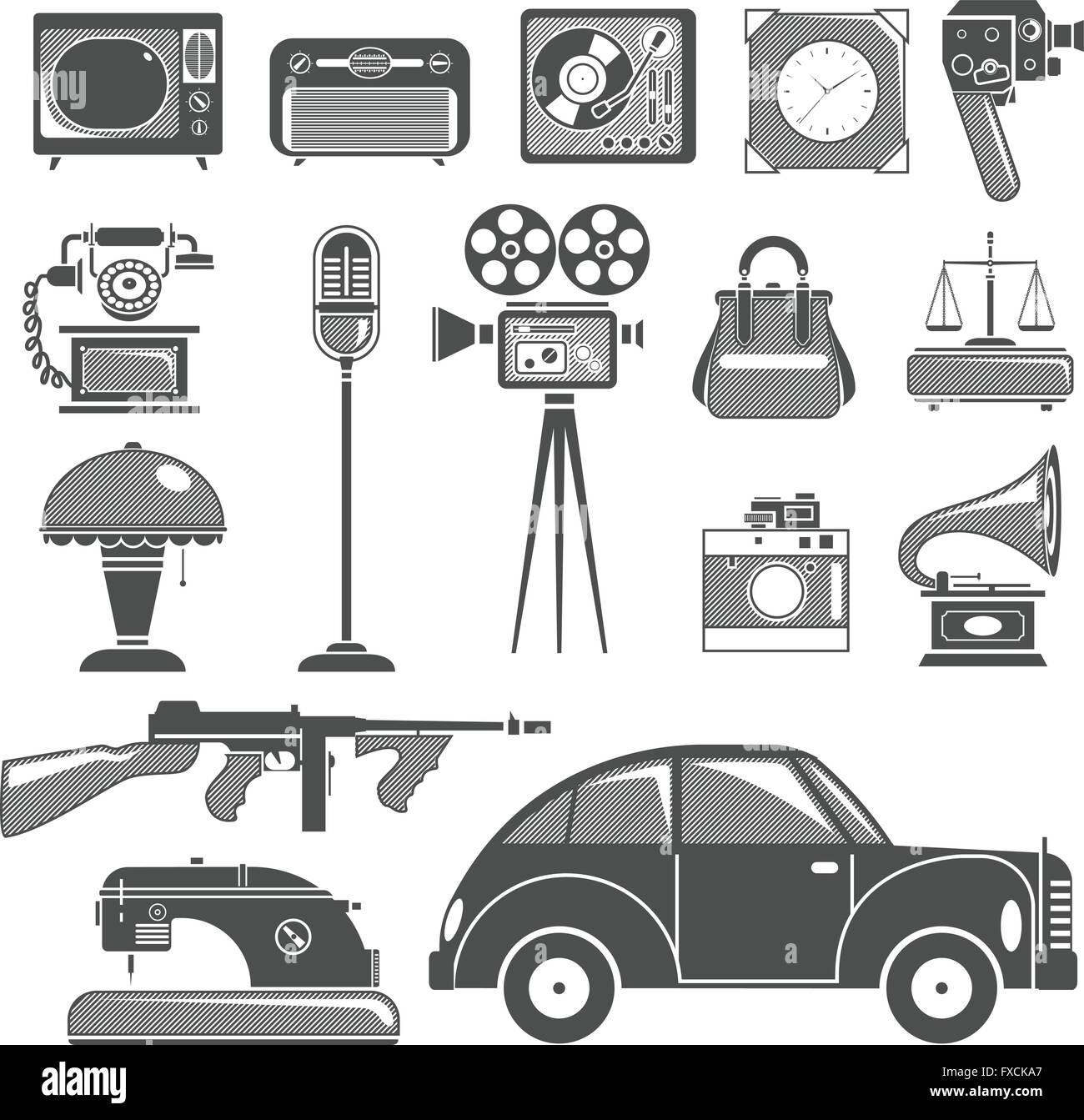 Set movie elements cinema objects hi-res stock photography and images ...