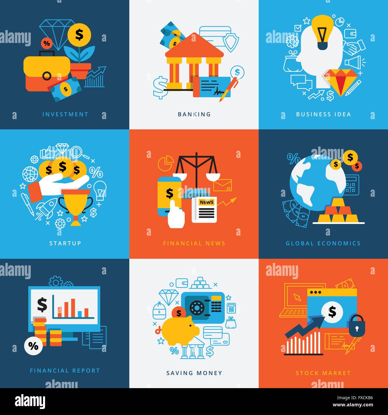 Finance Design Concept Set Stock Vector Image & Art - Alamy