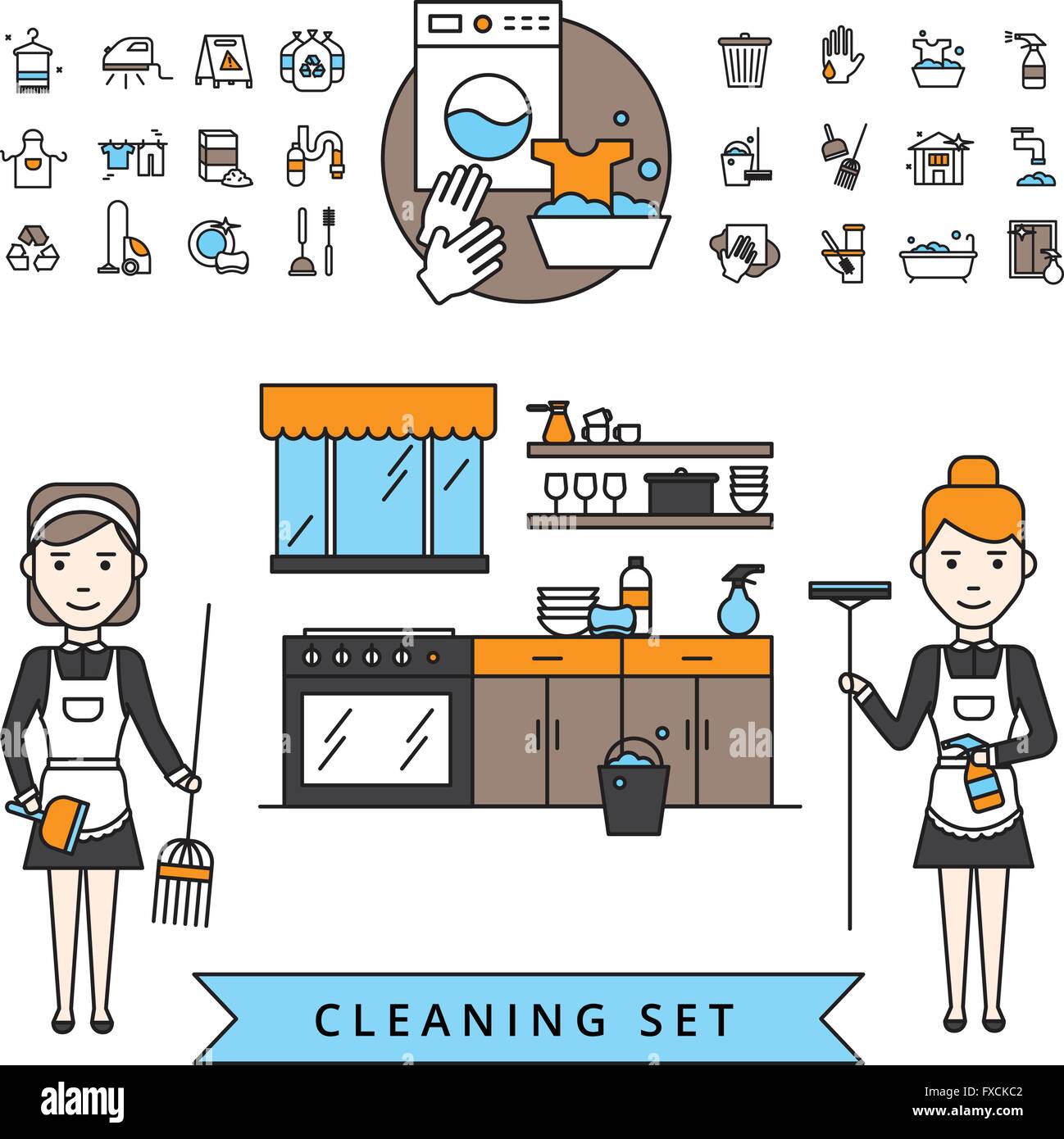 Cleaning Design Concept Stock Vector Image & Art - Alamy