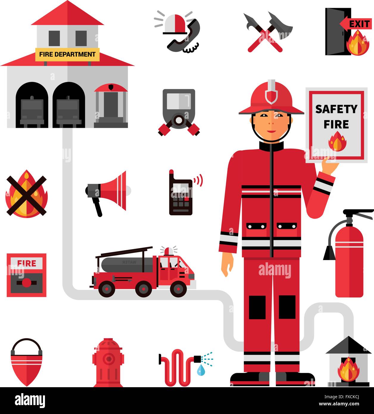 Fire safety tips Stock Vector Images - Alamy