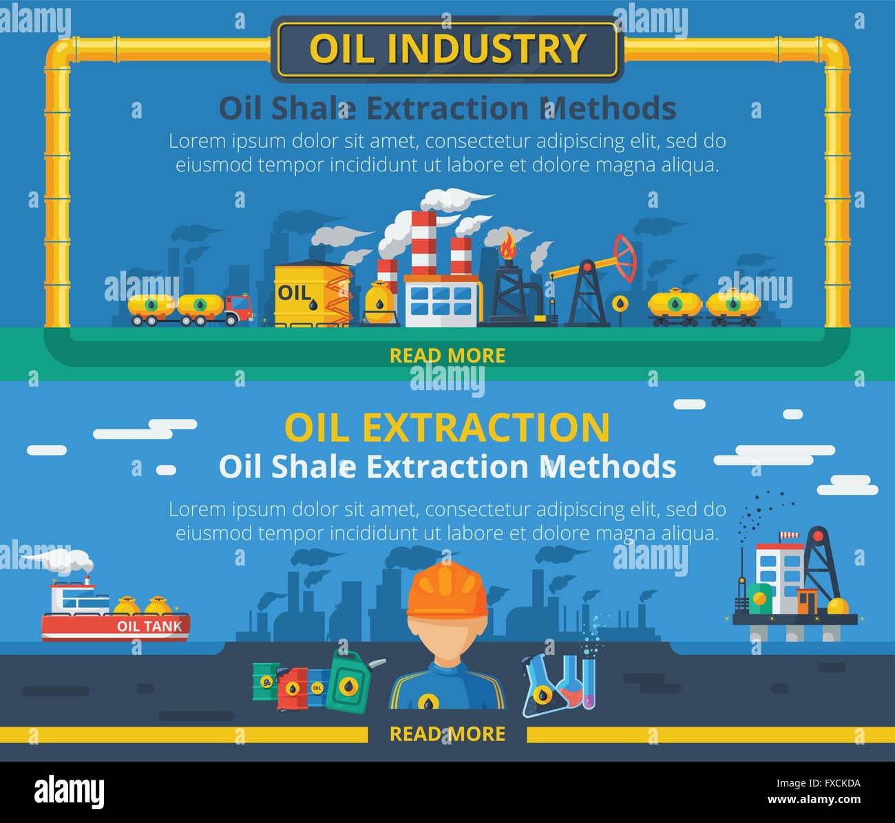 Oil industry banner set Stock Vector Image & Art - Alamy
