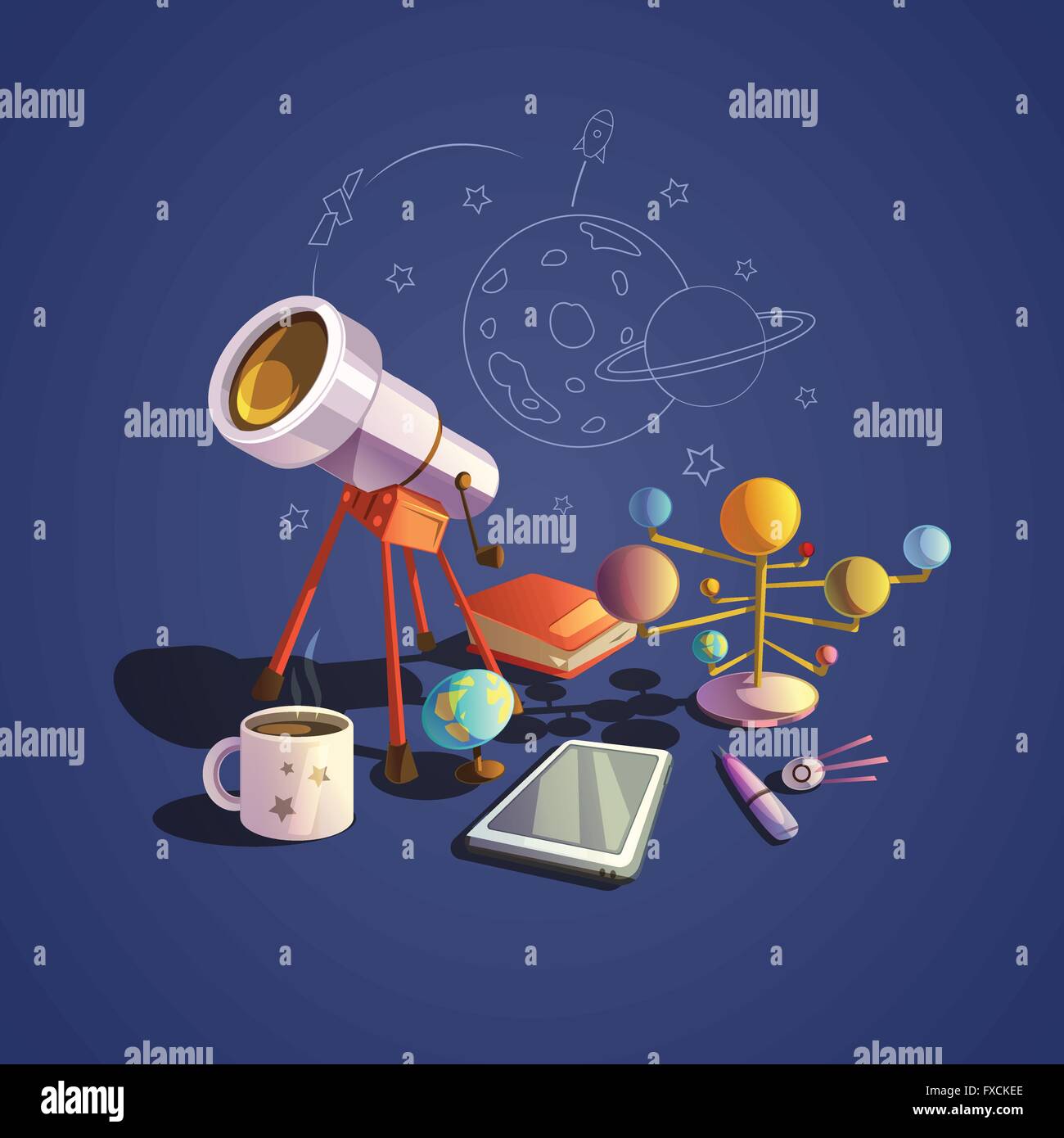 Astronomy cartoon set Stock Vector Image & Art - Alamy