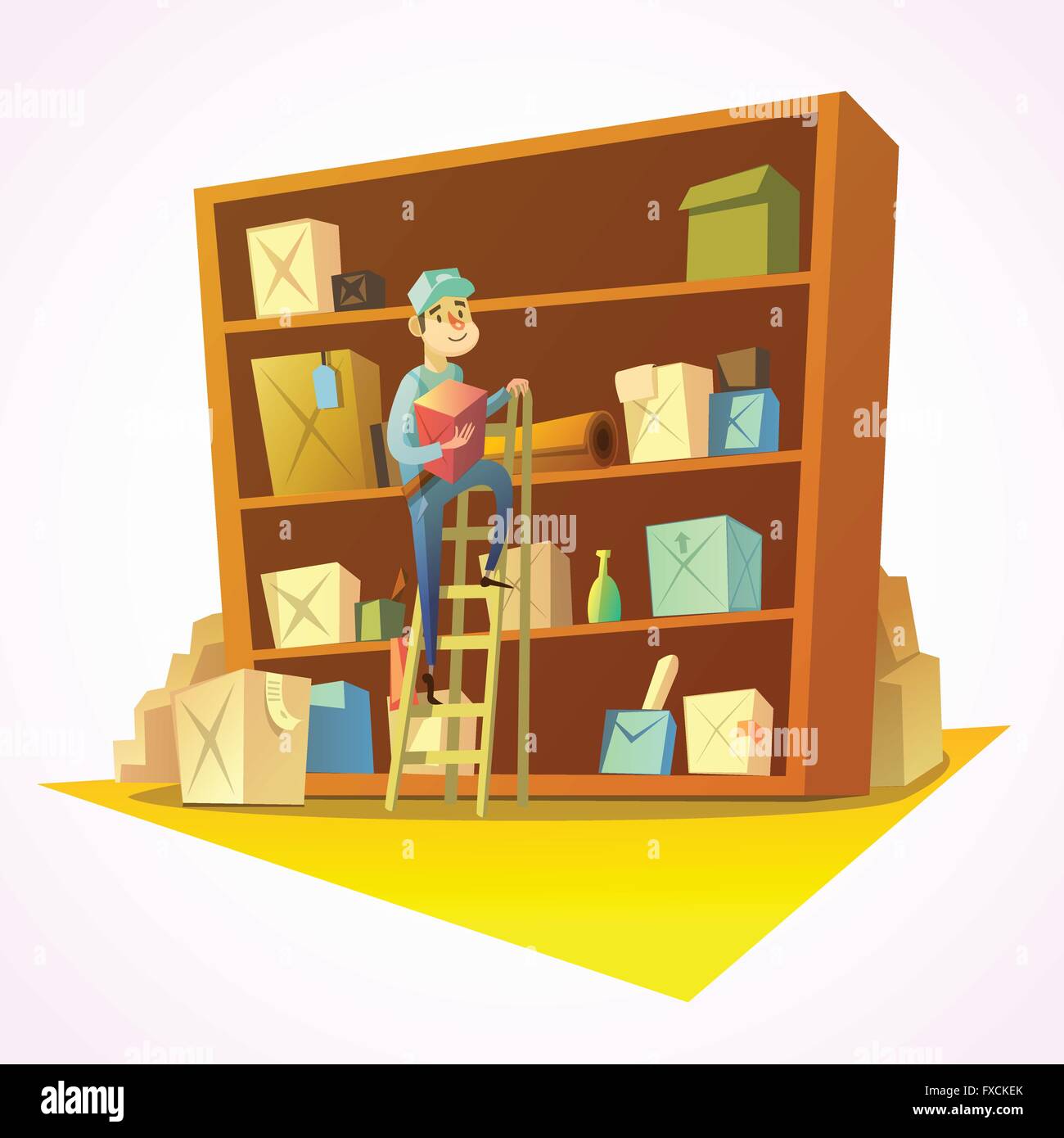 Warehouse retro cartoon Stock Vector Image & Art - Alamy