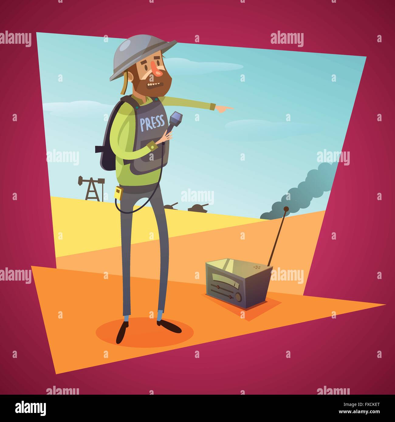 Journalist in war zone Stock Vector Images - Alamy