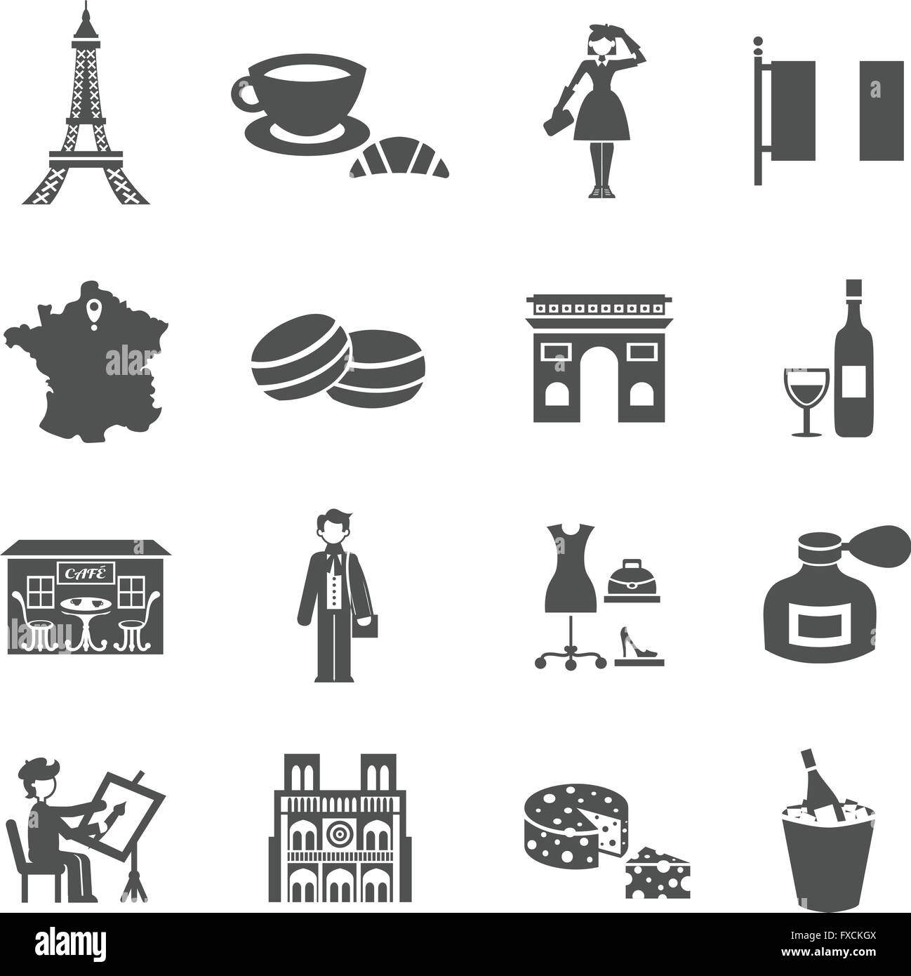France Icons Black Stock Vector Image & Art - Alamy