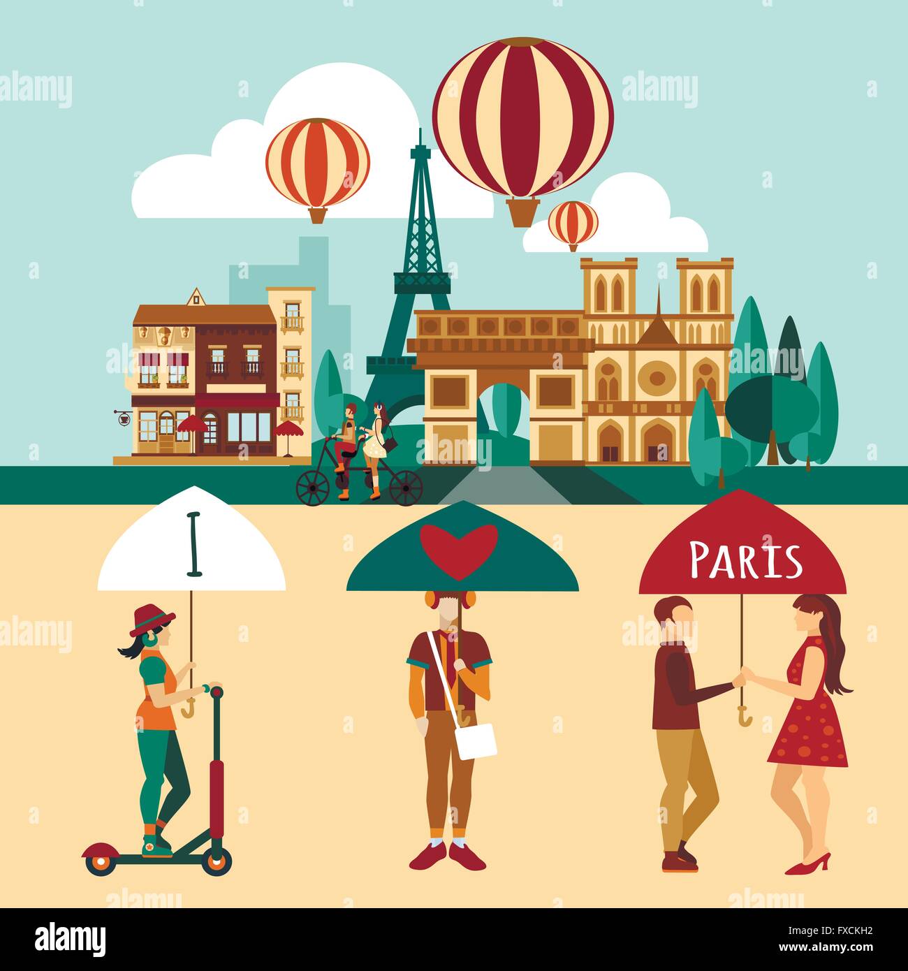 Cafe notre dame paris france Stock Vector Images - Alamy