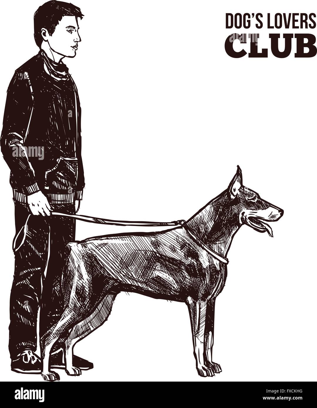 Man And Dog Silhouettes Stock Vector Image & Art - Alamy