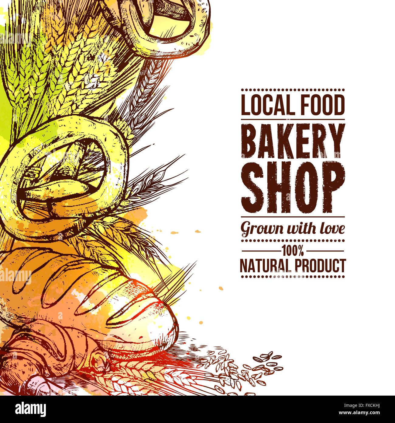 Hand drawn bakery poster Stock Vector Images - Alamy