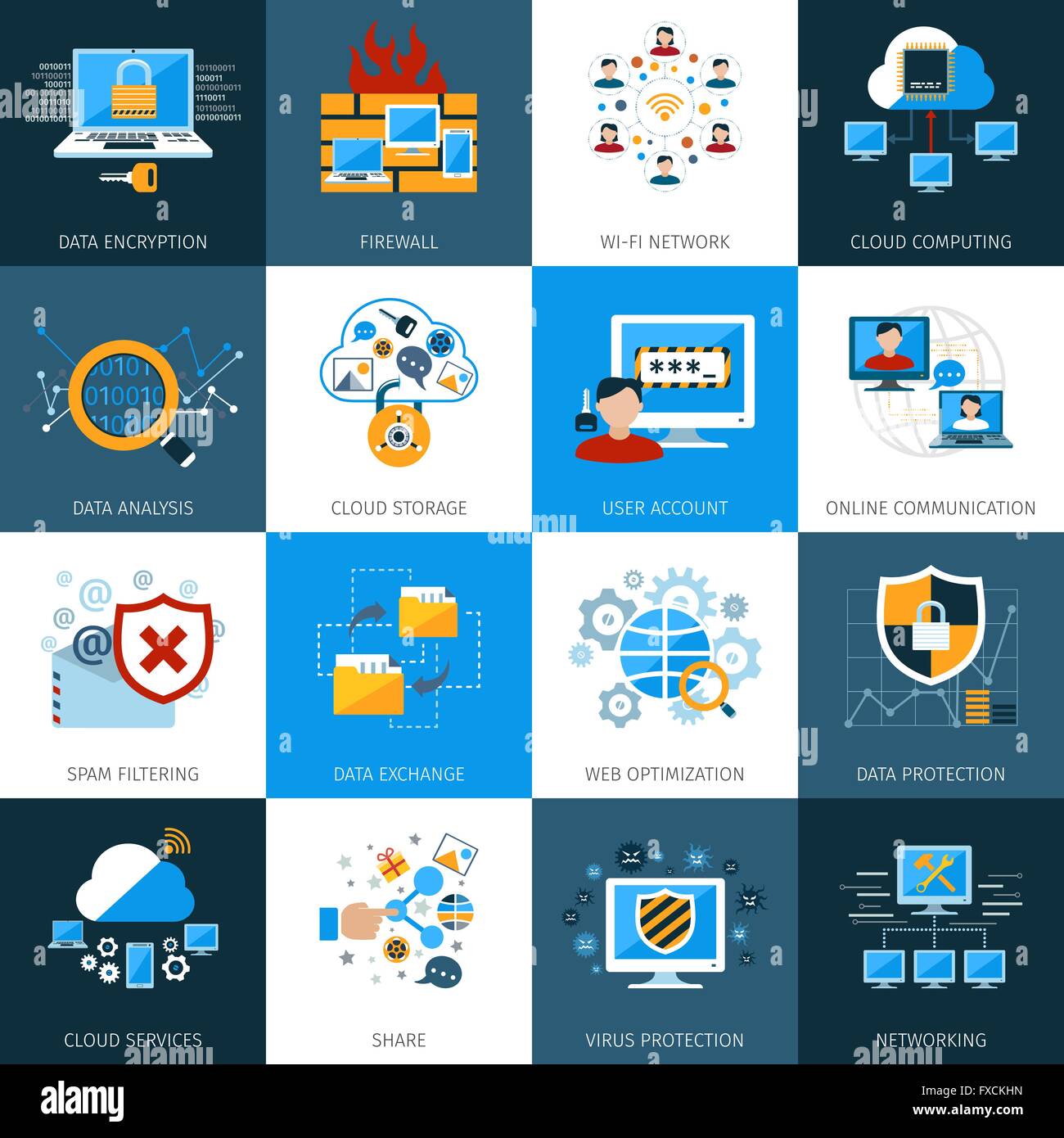 Laptop computer security online Stock Vector Images - Alamy